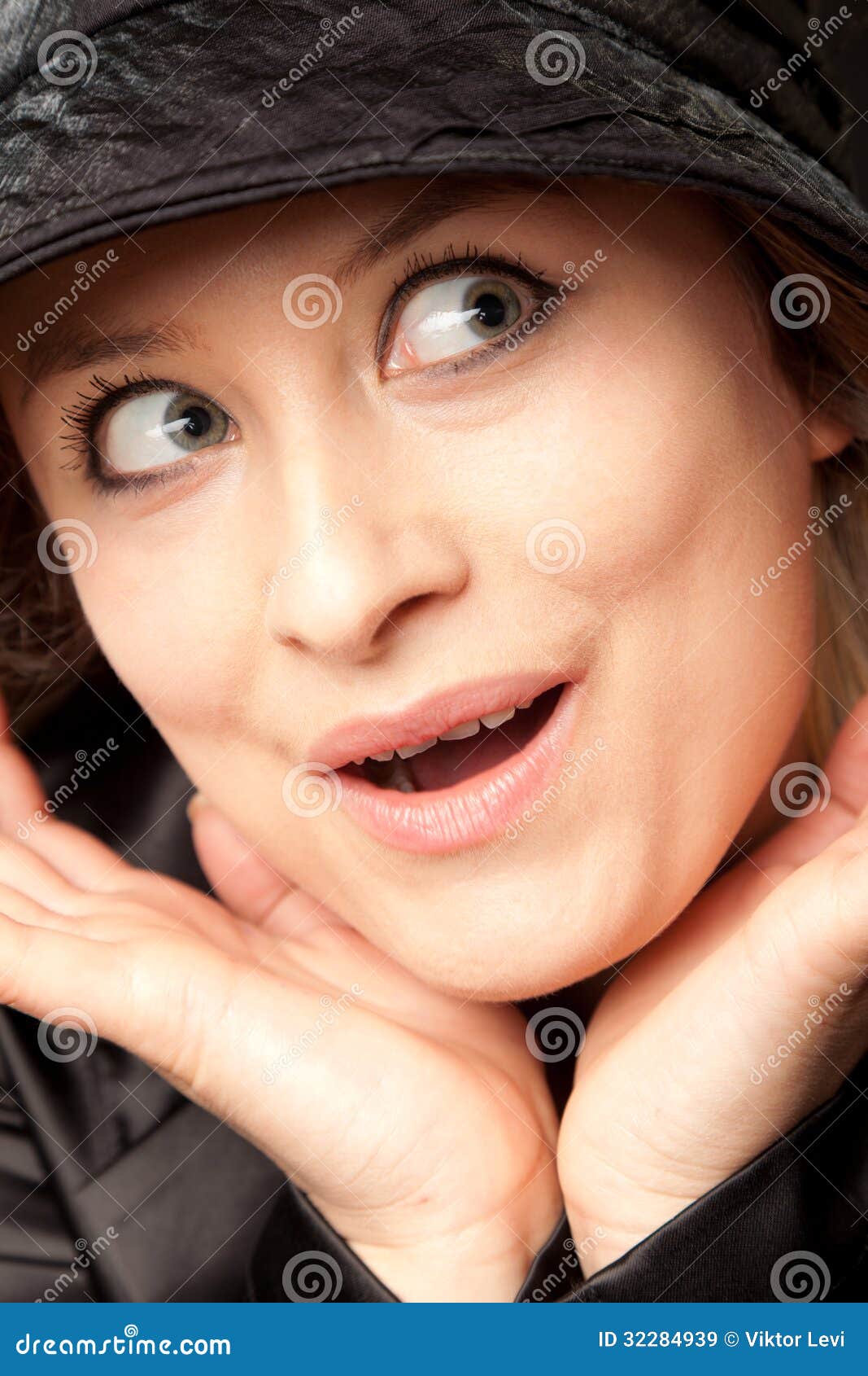 Surprise woman stock image. Image of caucasian, black - 32284939