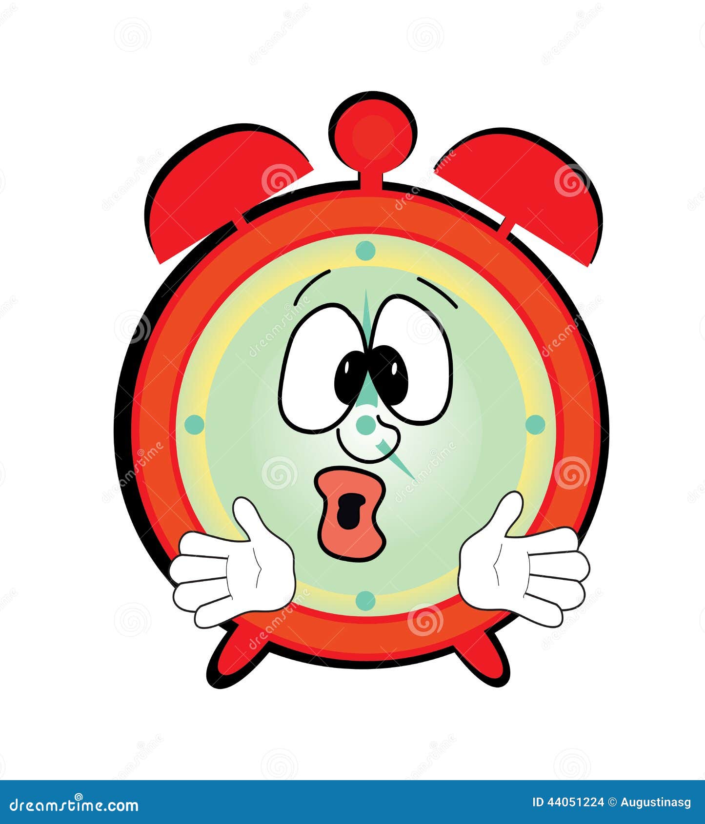 Surprised Alarm Clock Cartoon Stock Illustration - Illustration of ...