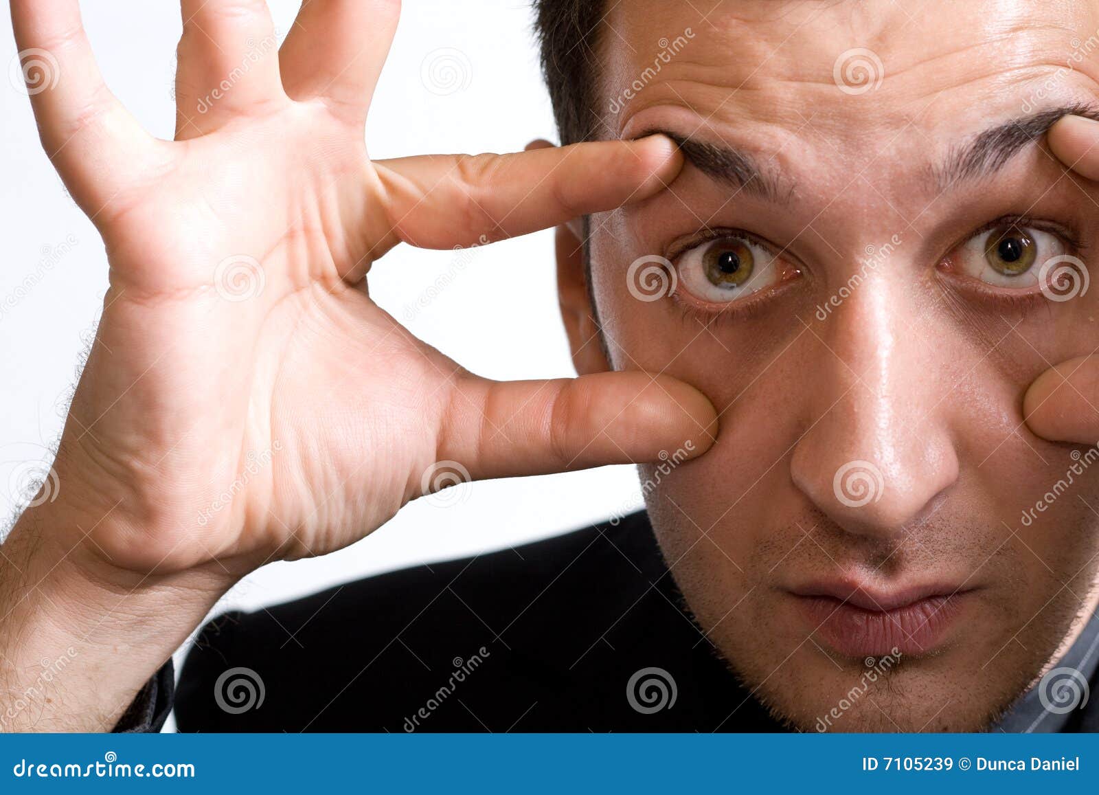 Surprised Amazed Man with Big Funny Eyes Stock Image - Image of humor ...