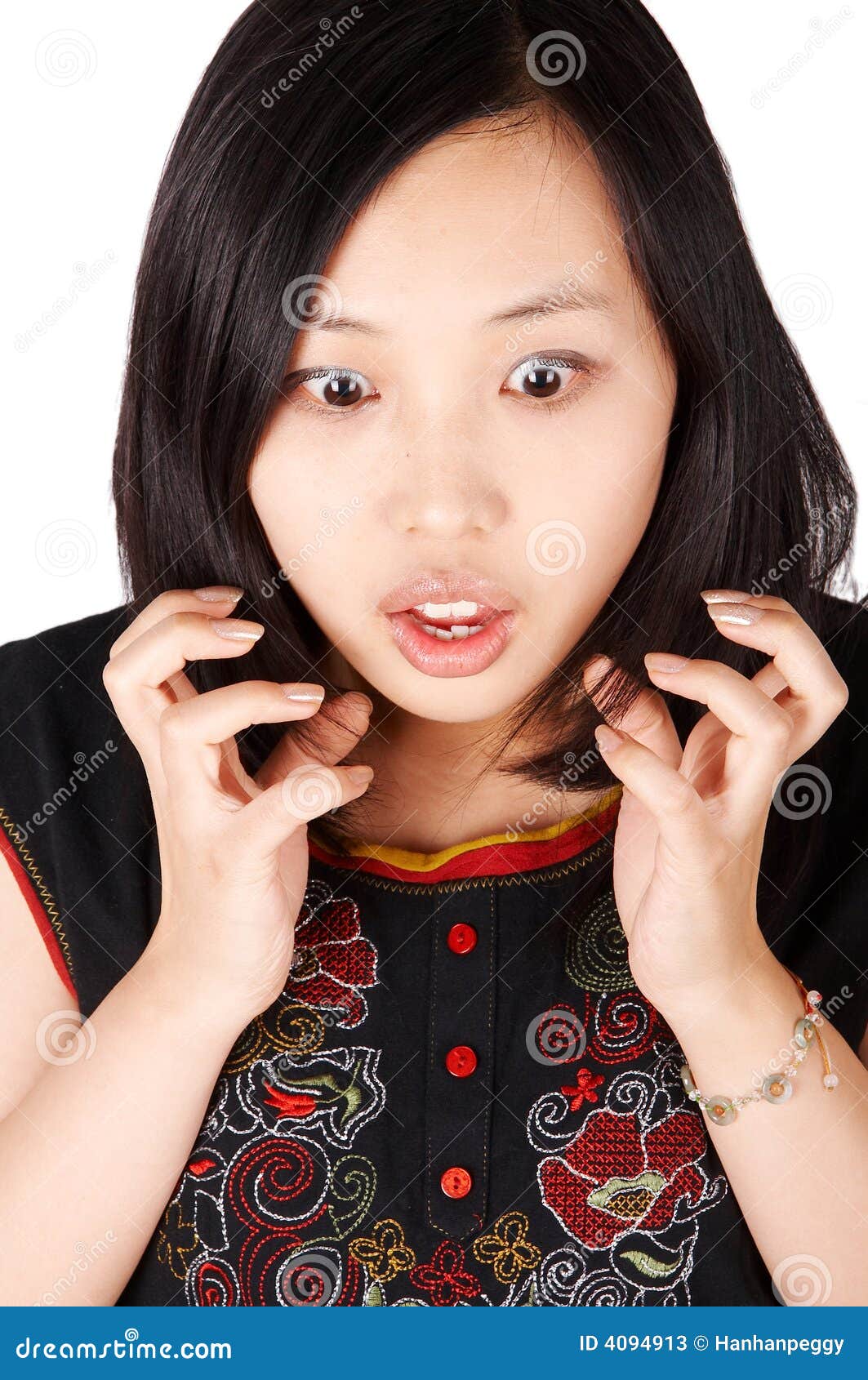 Surprised asian woman stock image. Image of open, facial - 4094913