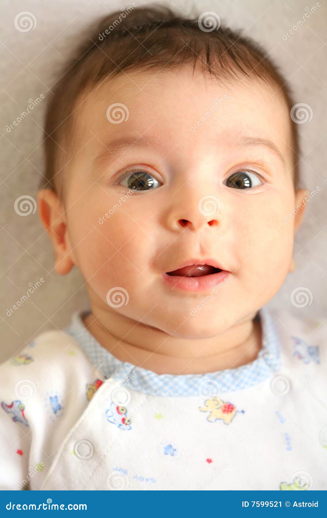 Surprised baby stock image. Image of vertical, hairs, little - 7599521