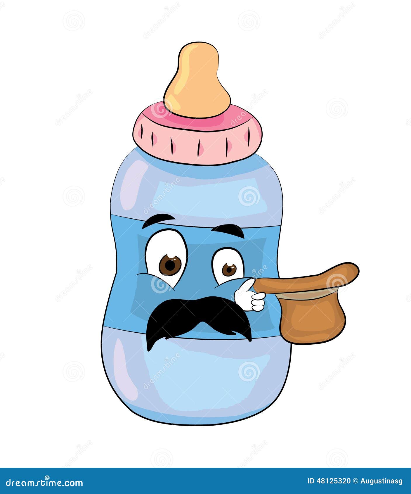 Surprised Baby Receiving A Sausage From His Mom Vector Cartoon ...