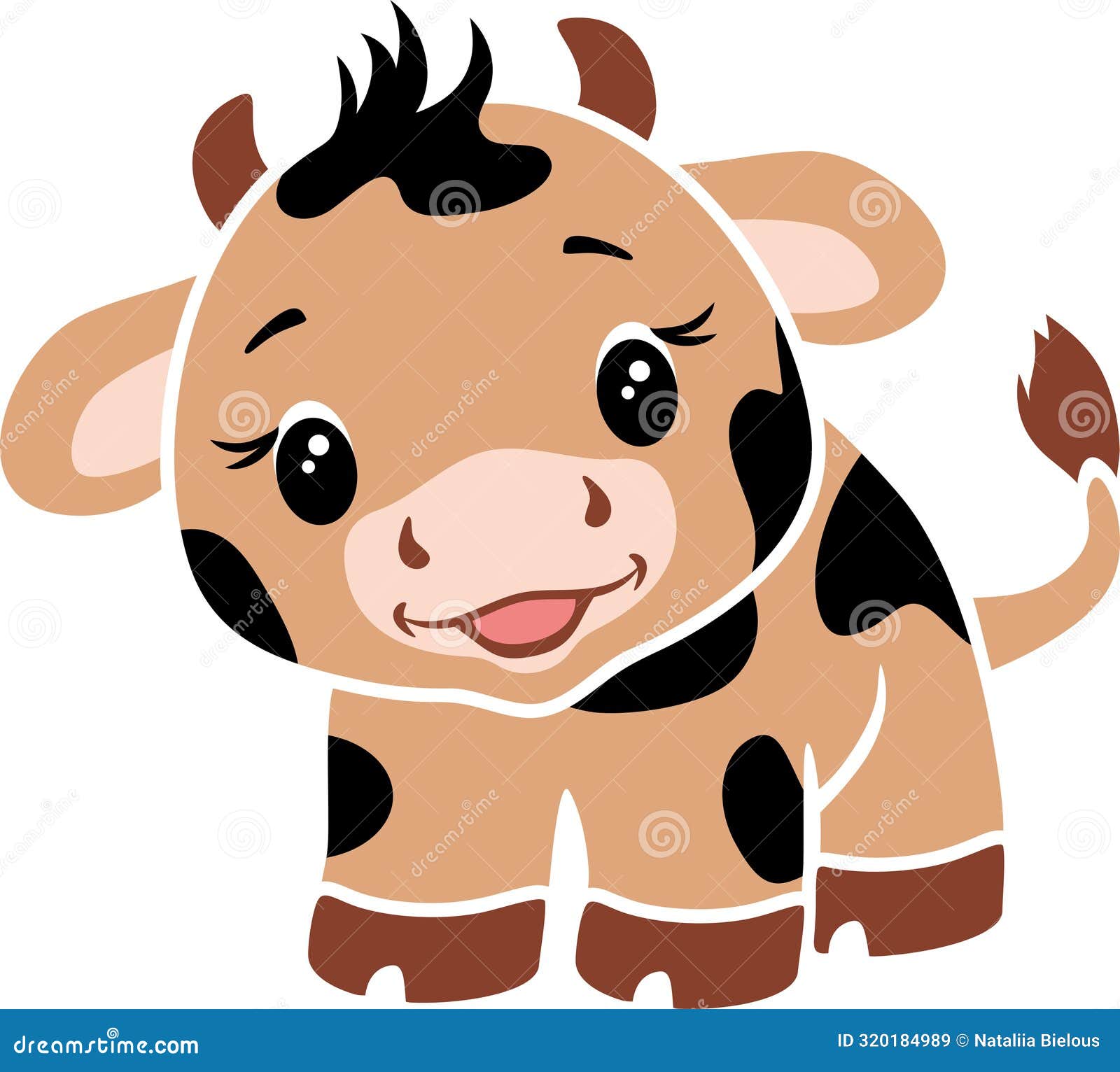 Surprised Baby Bull. the Drawing is Ready for Cutting Stock Vector ...