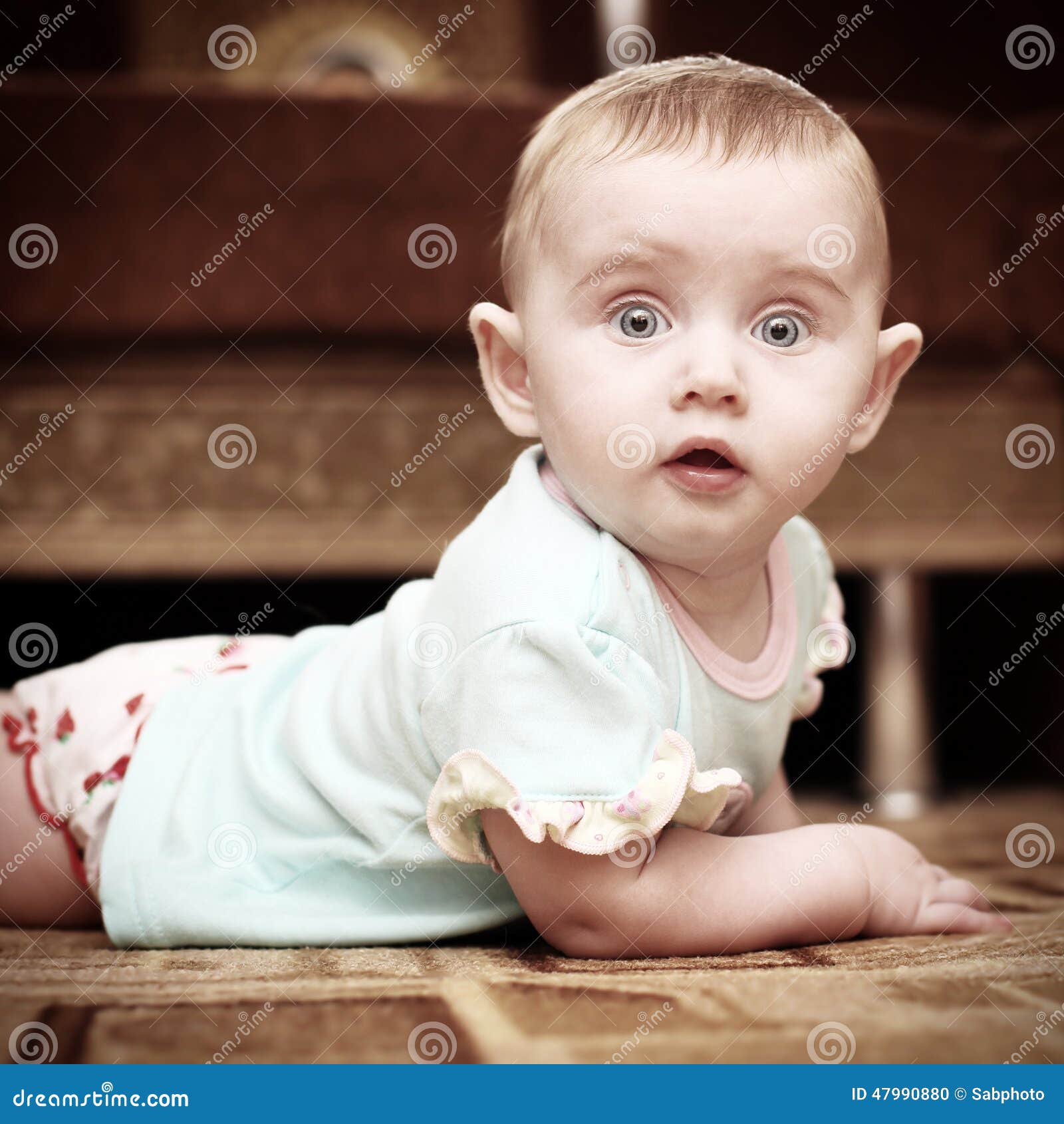 Surprised Baby stock photo. Image of curious, indoors - 47990880
