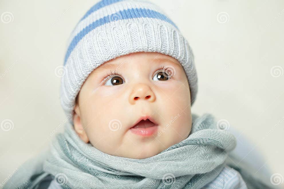 Surprised baby looking up stock photo. Image of happy - 33649472