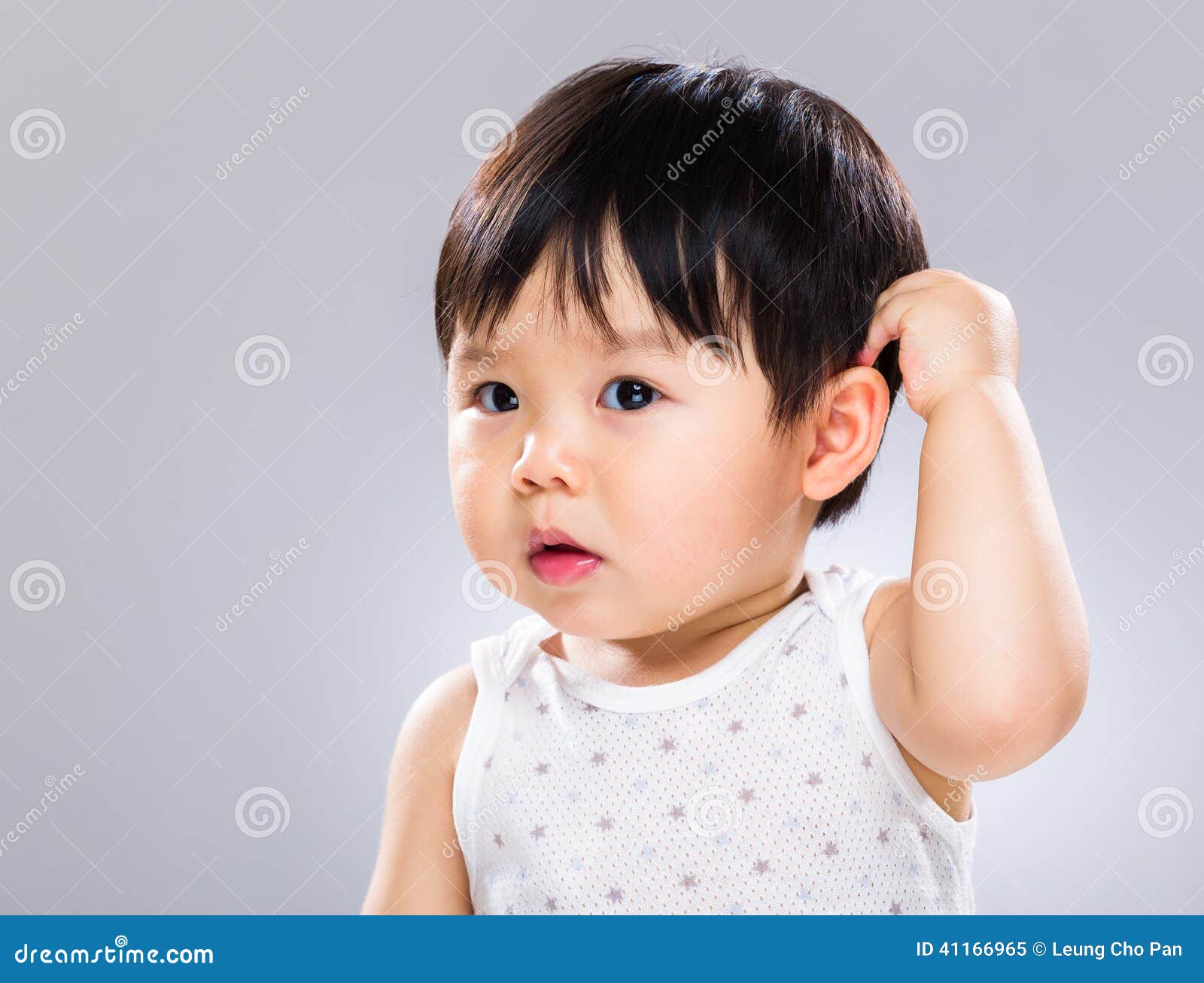 Surprised Baby Scratching Head Stock Image - Image of lifestyle ...
