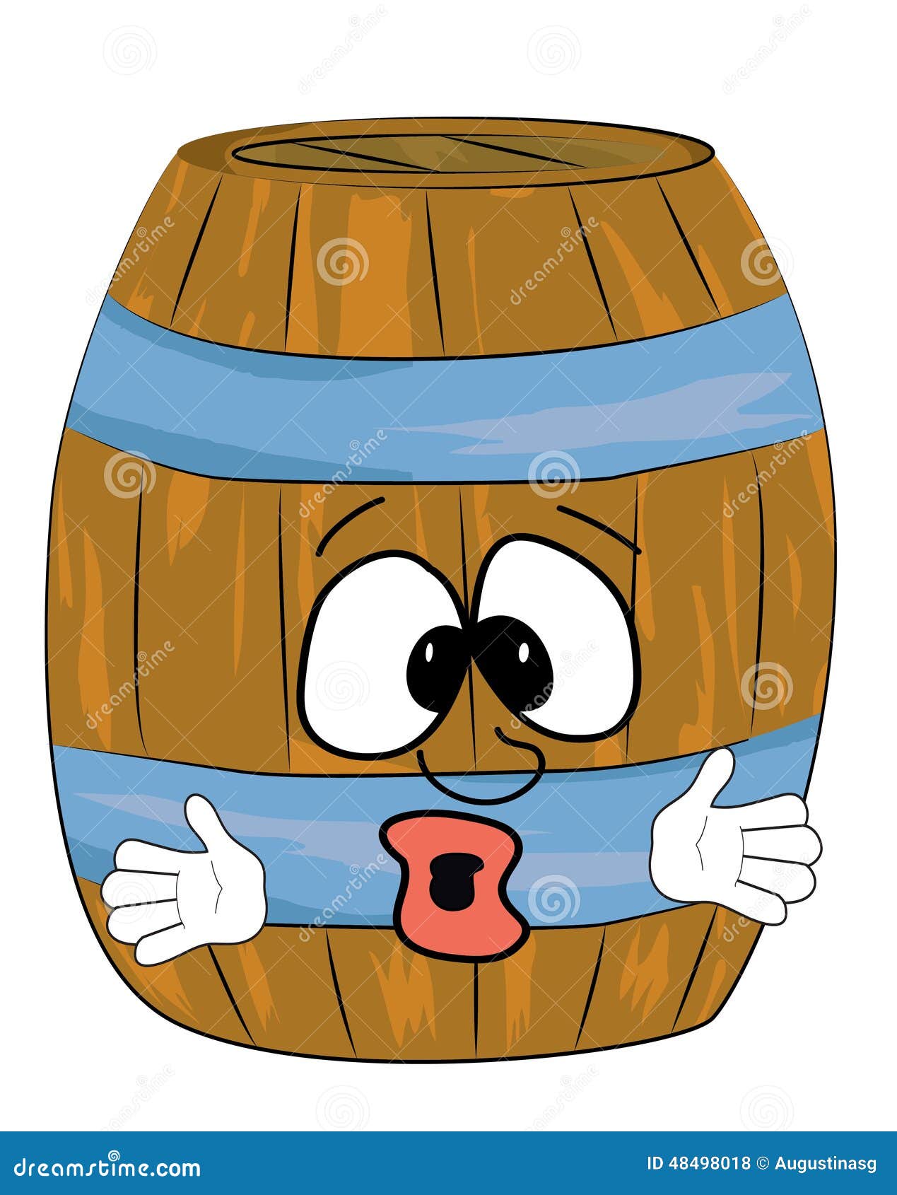 Surprised barrel cartoon stock illustration. Illustration of happiness ...