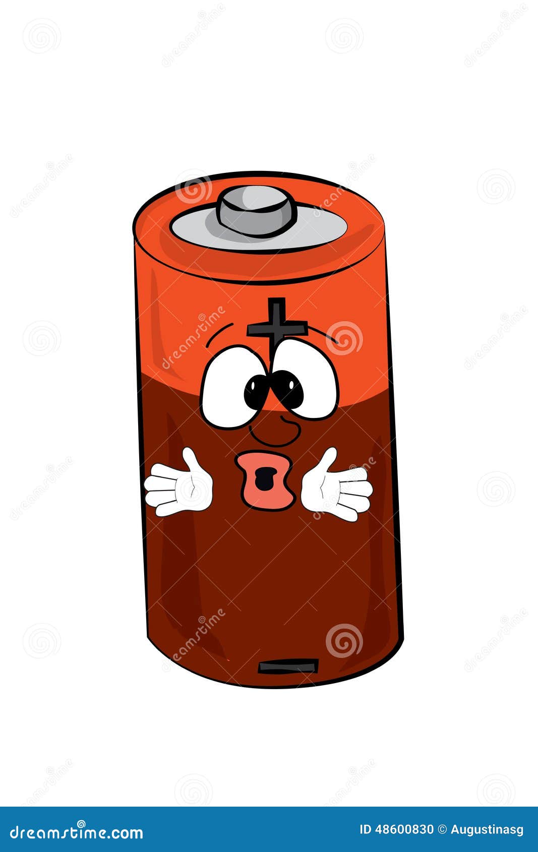 Surprised battery cartoon stock illustration. Illustration of symbol ...
