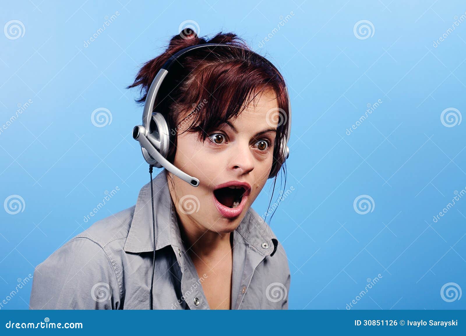 Surprised stock photo. Image of amazed, microphone, online - 30851126