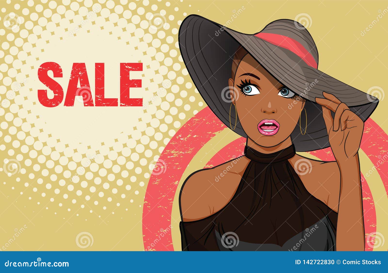 Surprised Black Woman With Open Mouth Cartoon Vector Cartoondealer