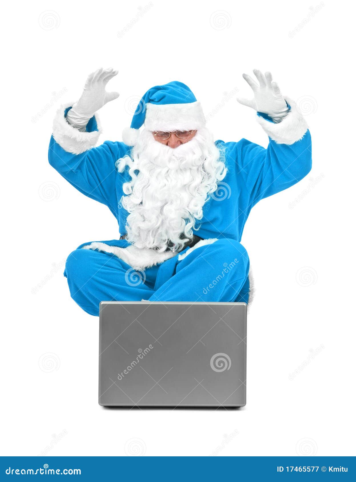 Surprised blue santa claus stock image. Image of shot - 17465577