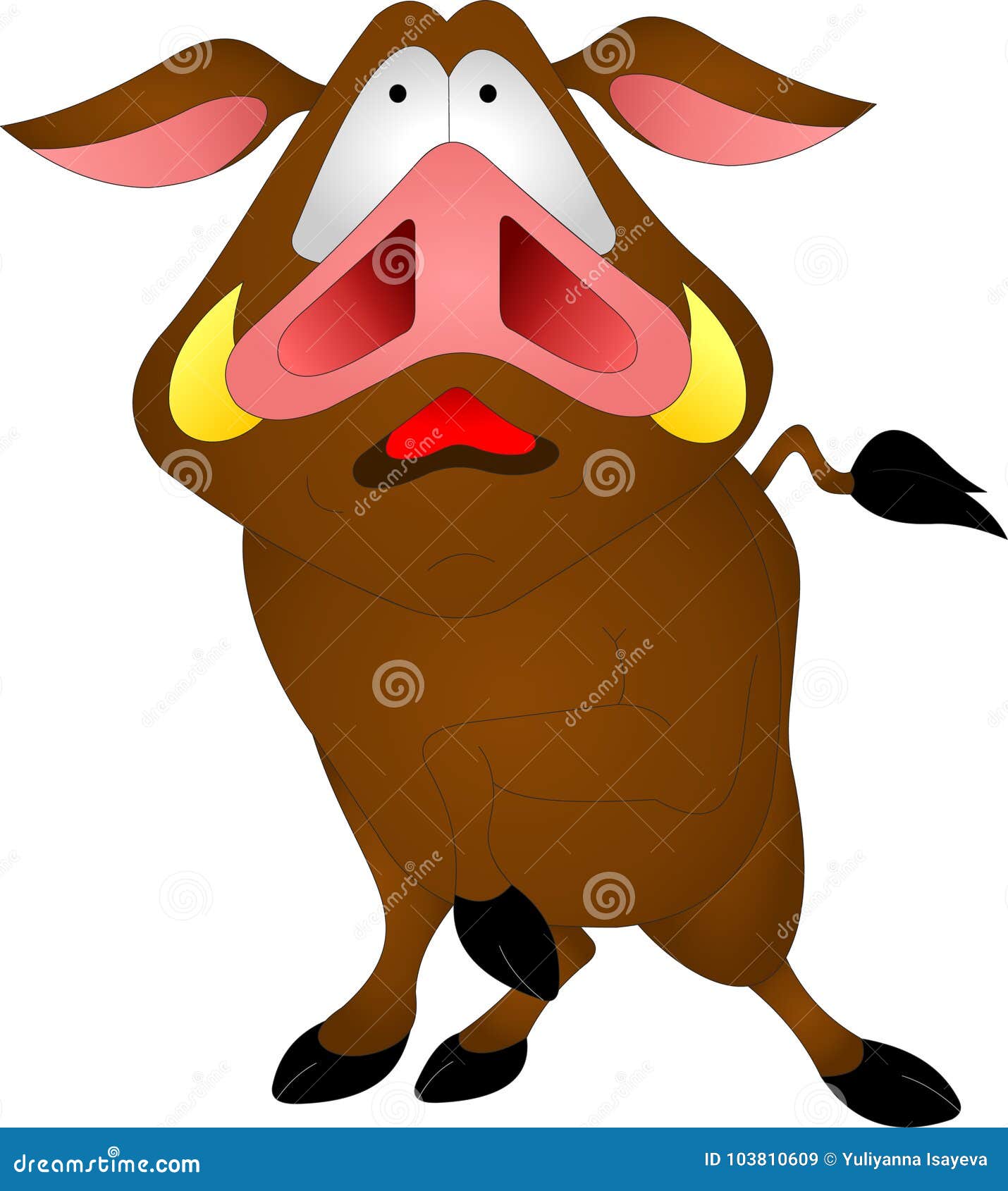 Surprised Boar with Big Eyes Stock Vector - Illustration of mammal ...