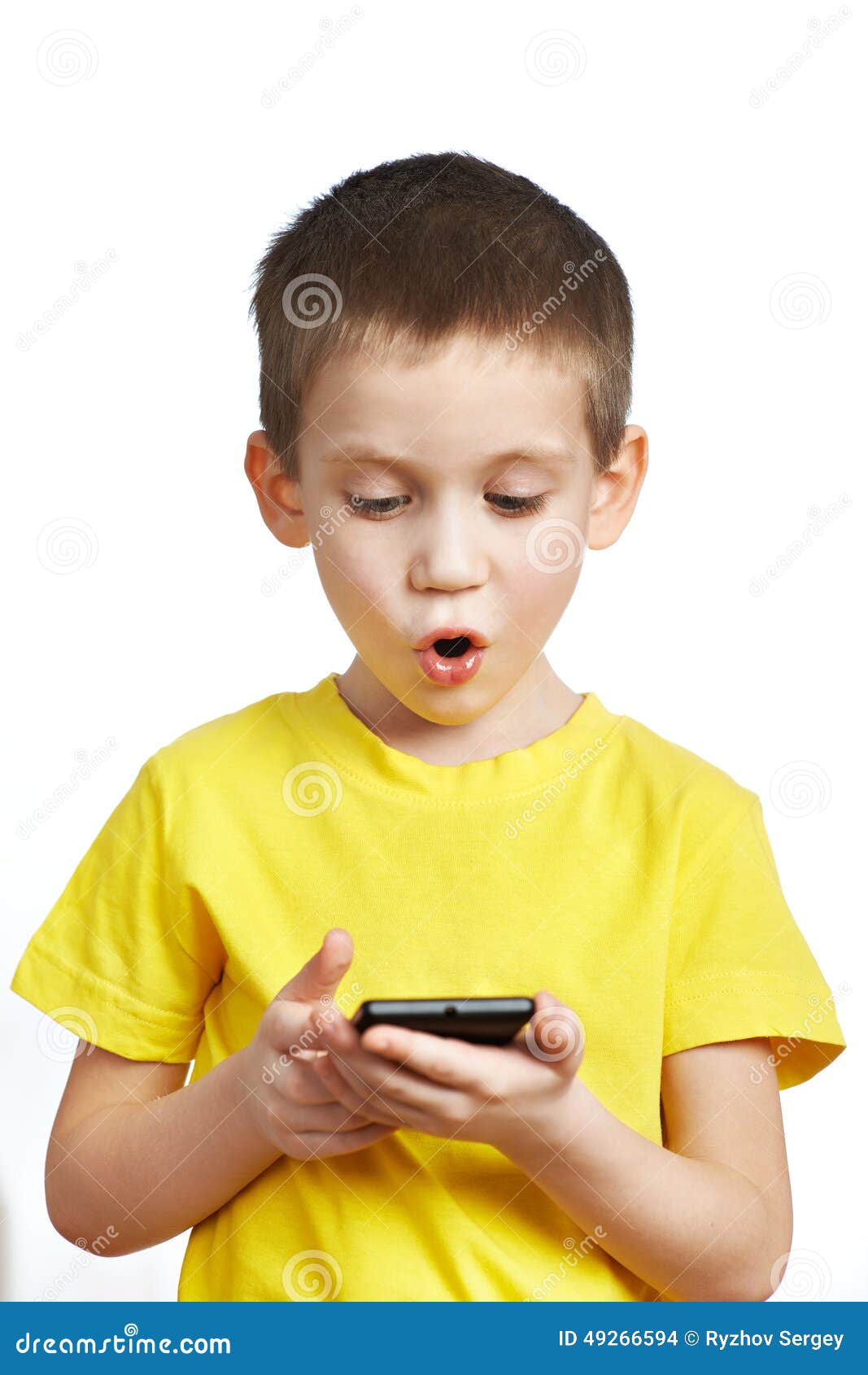 Surprised Boy Looking at Phone Stock Photo - Image of talking ...