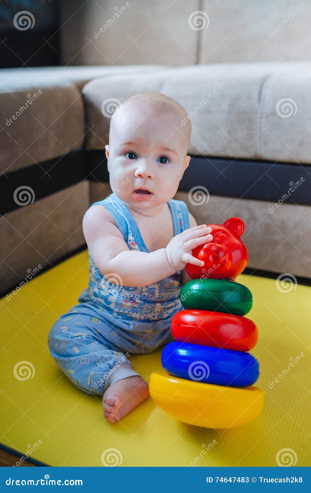 Surprised Boy Playing with Pyramid Stock Image - Image of little ...