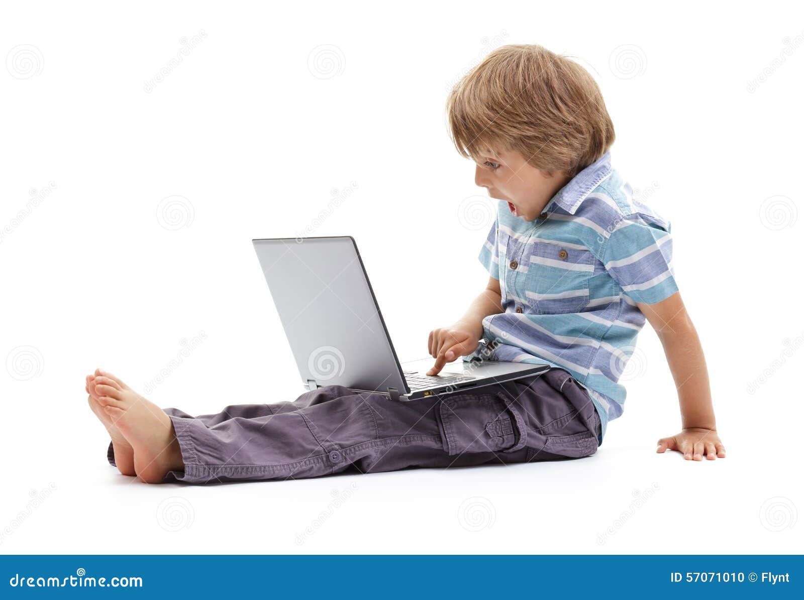 Surprised Boy Using a Laptop Computer Stock Photo - Image of expression ...