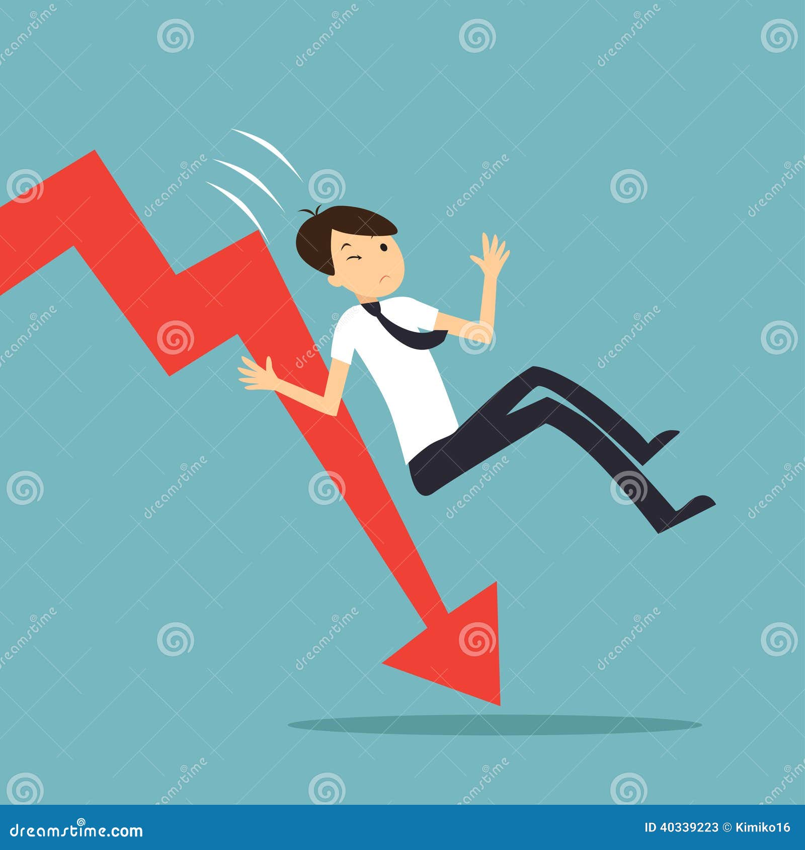 Fall Down Chart. Finance Crisis, Business Problem And Economy Drop ...
