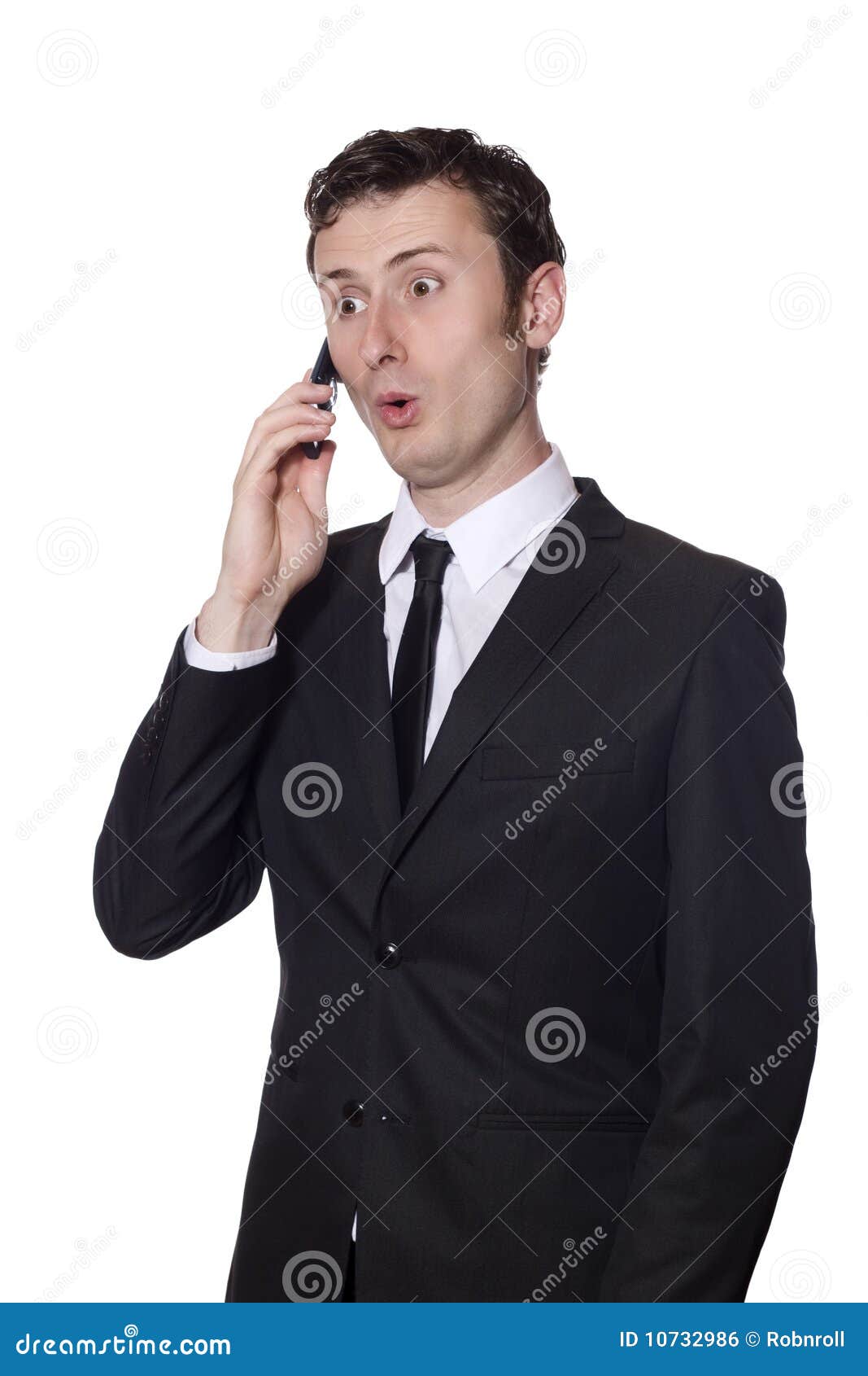 Surprised Businessman with a Mobile Stock Photo - Image of expression ...