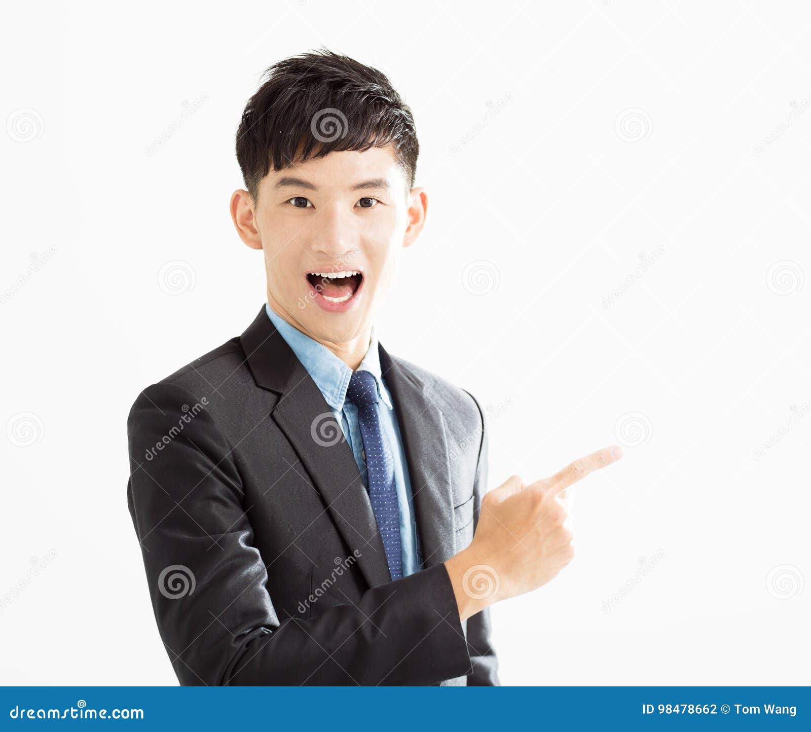 Surprised Businessman Pointing Copy Space Stock Photo - Image of happy ...