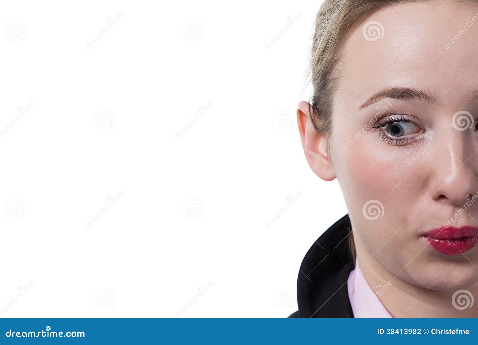 Surprised Businesswoman Looking Back Stock Photo - Image of copy ...