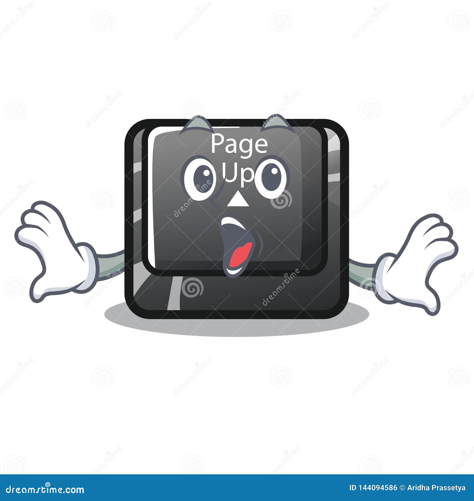 Surprised Button Page Up on Computer Cartoon Stock Vector ...