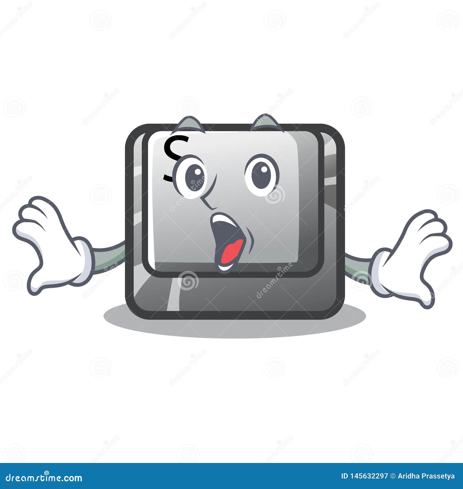 Surprised Button S on a Computer Cartoon Stock Vector - Illustration of ...