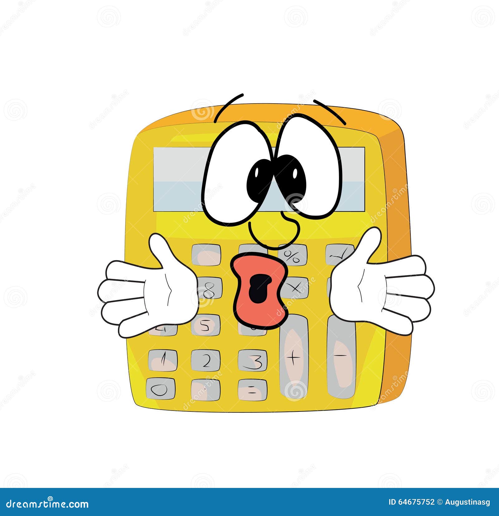 Surprised Calculator Cartoon Stock Illustration - Illustration of ...