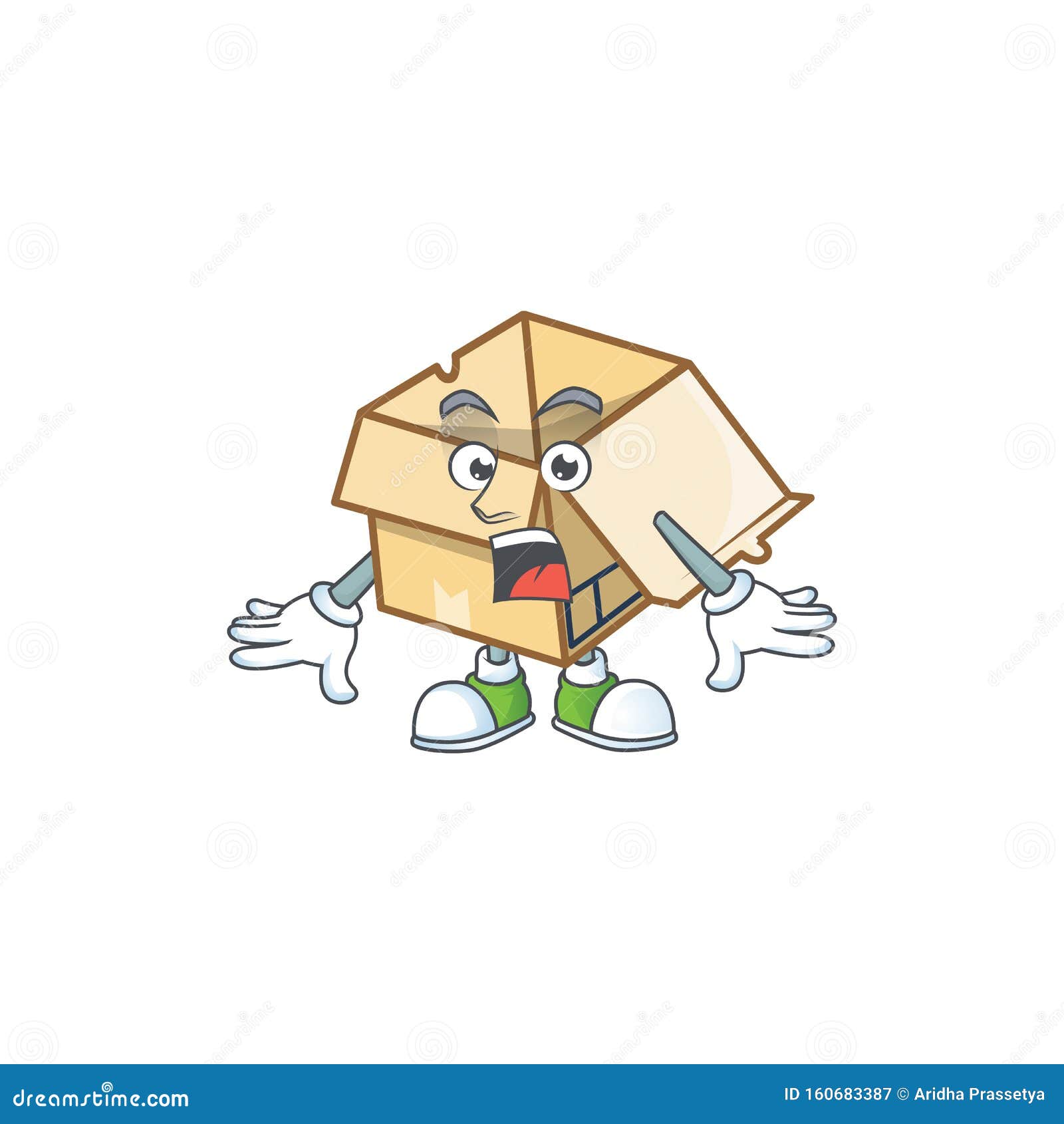 Surprised Cardboard Open in the Cartoon Shape Stock Vector ...