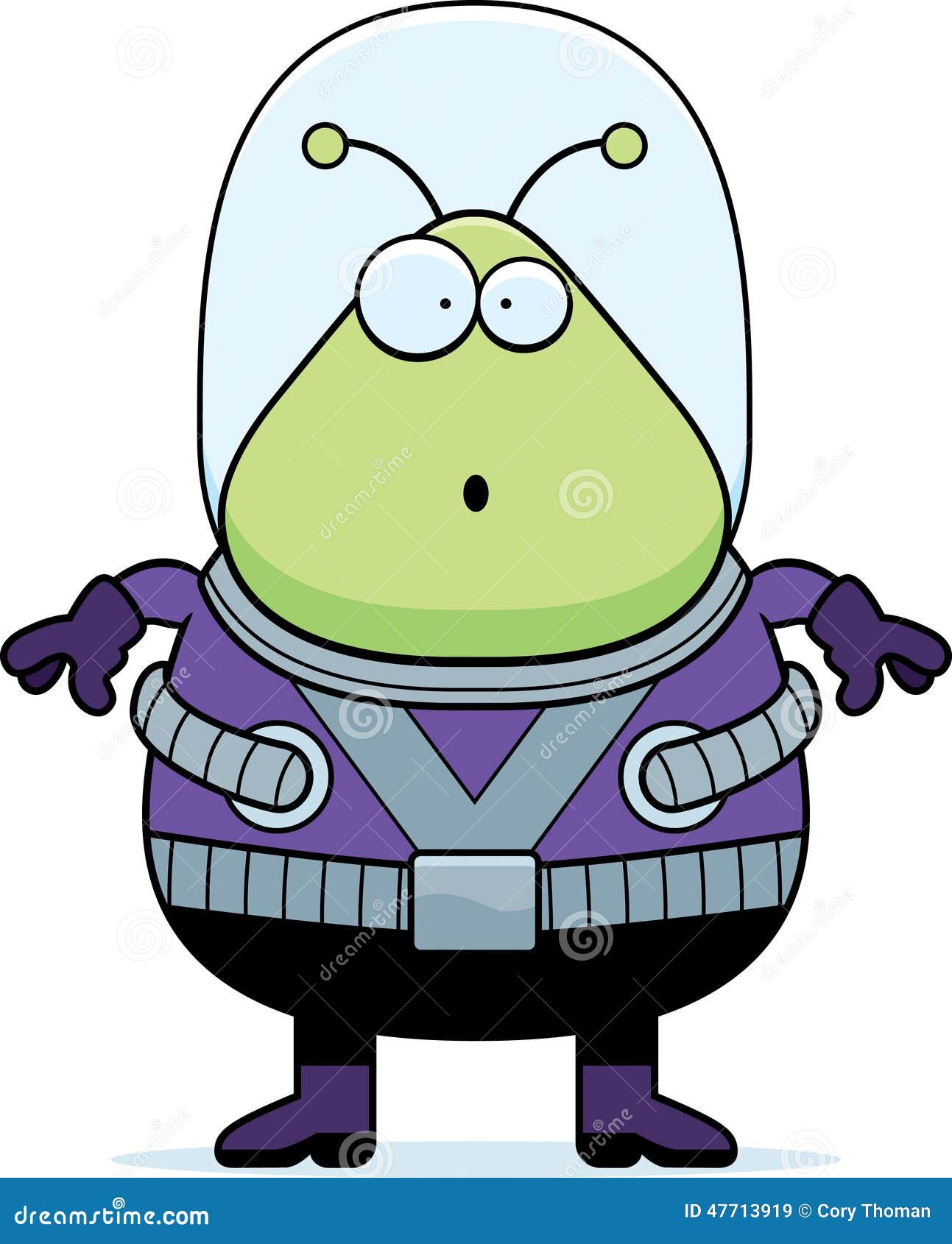 Surprised Cartoon Alien stock vector. Illustration of alien - 47713919