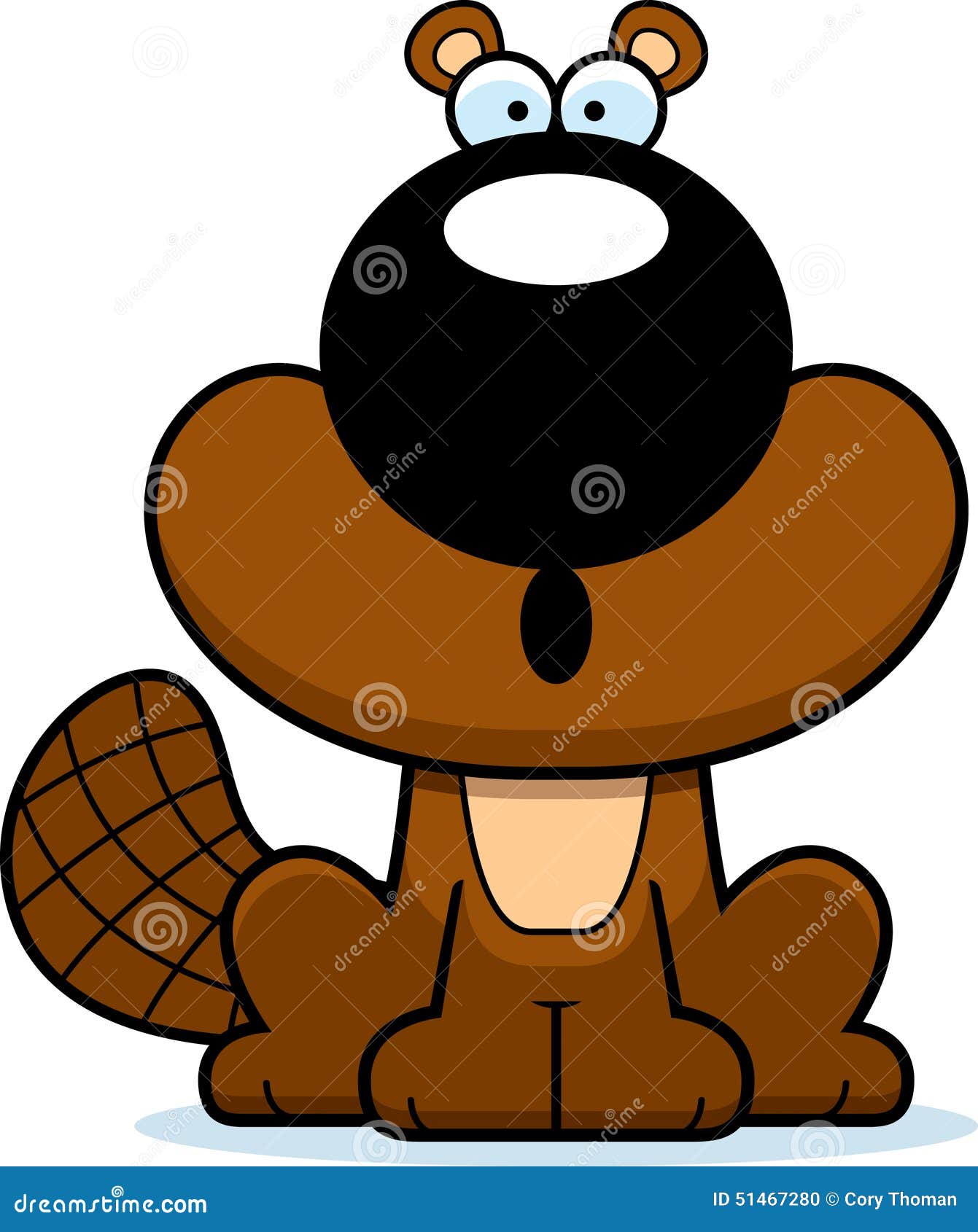 Surprised Cartoon Beaver stock vector. Illustration of clip - 51467280