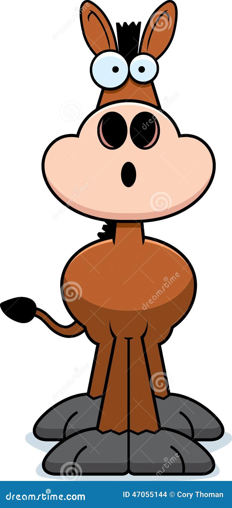 Surprised Cartoon Donkey stock vector. Illustration of vector - 47055144