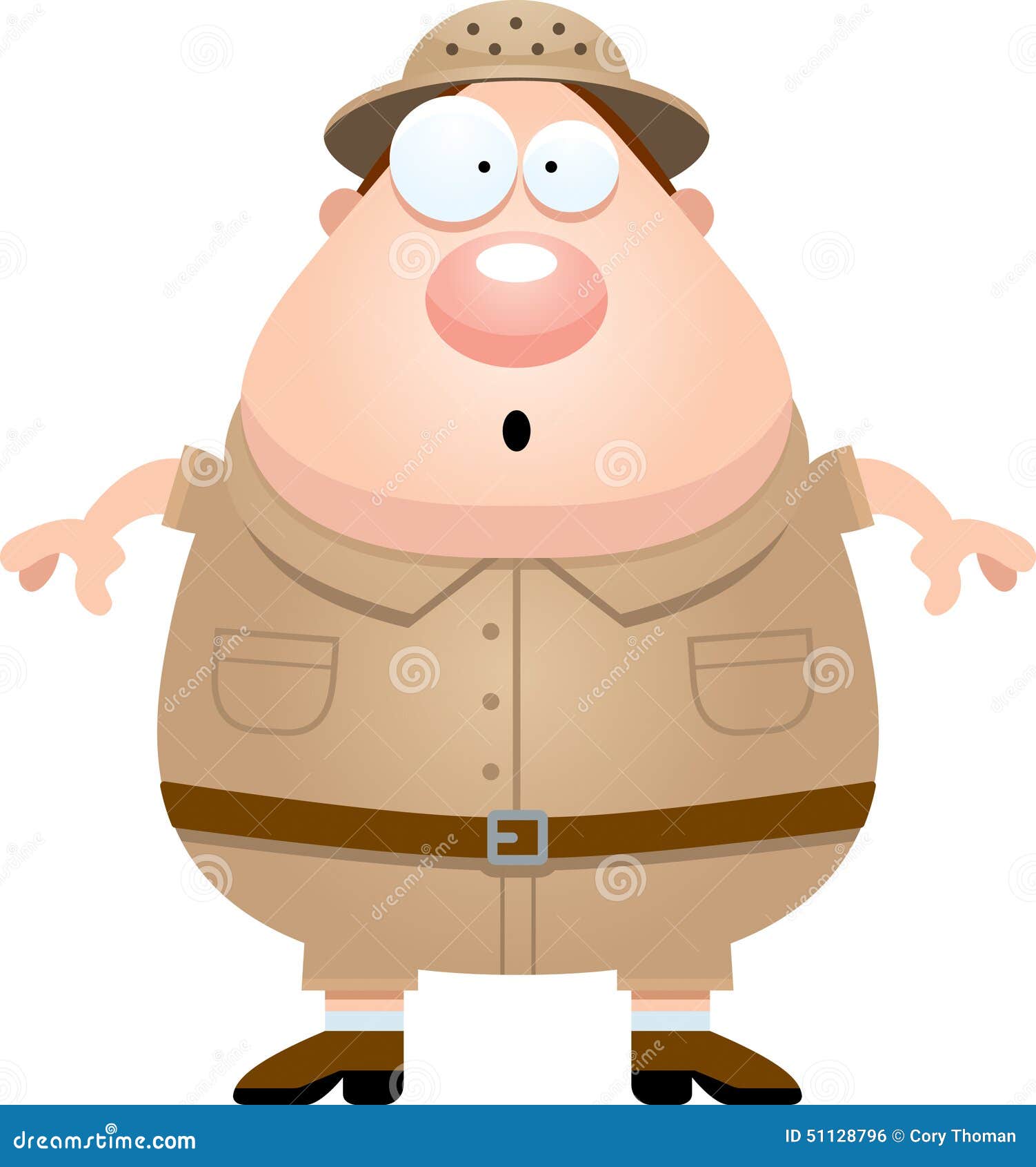 Surprised Cartoon Explorer stock vector. Illustration of adventurer ...