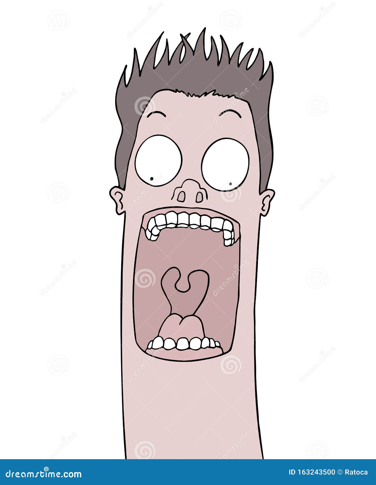Surprised Cartoon Face Draw Stock Vector - Illustration of nightmare ...