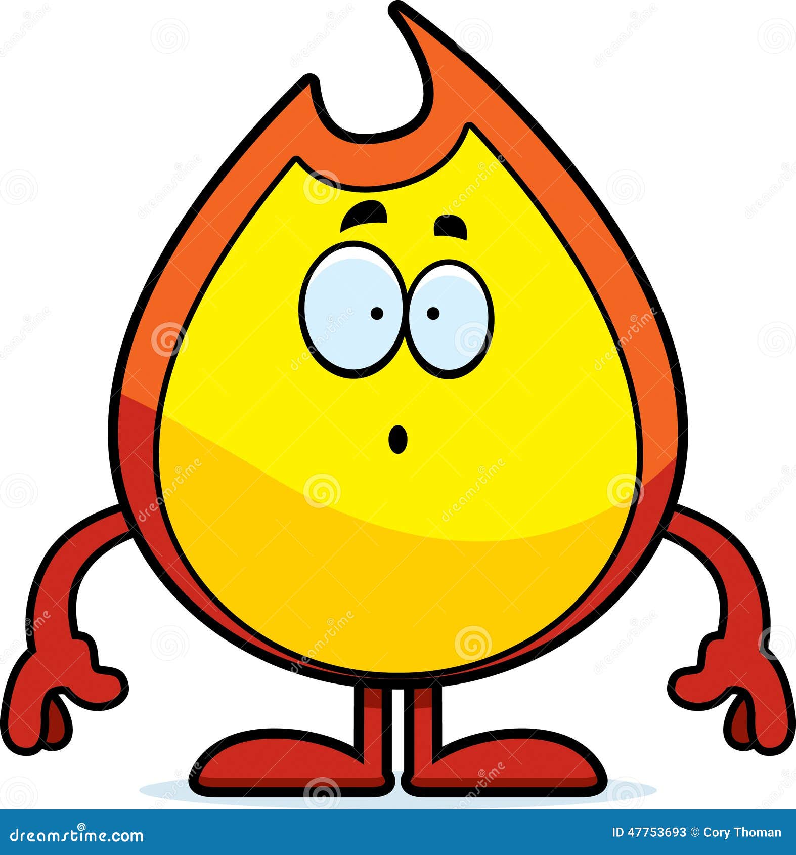Surprised Cartoon Fire stock vector. Illustration of cartoon - 47753693