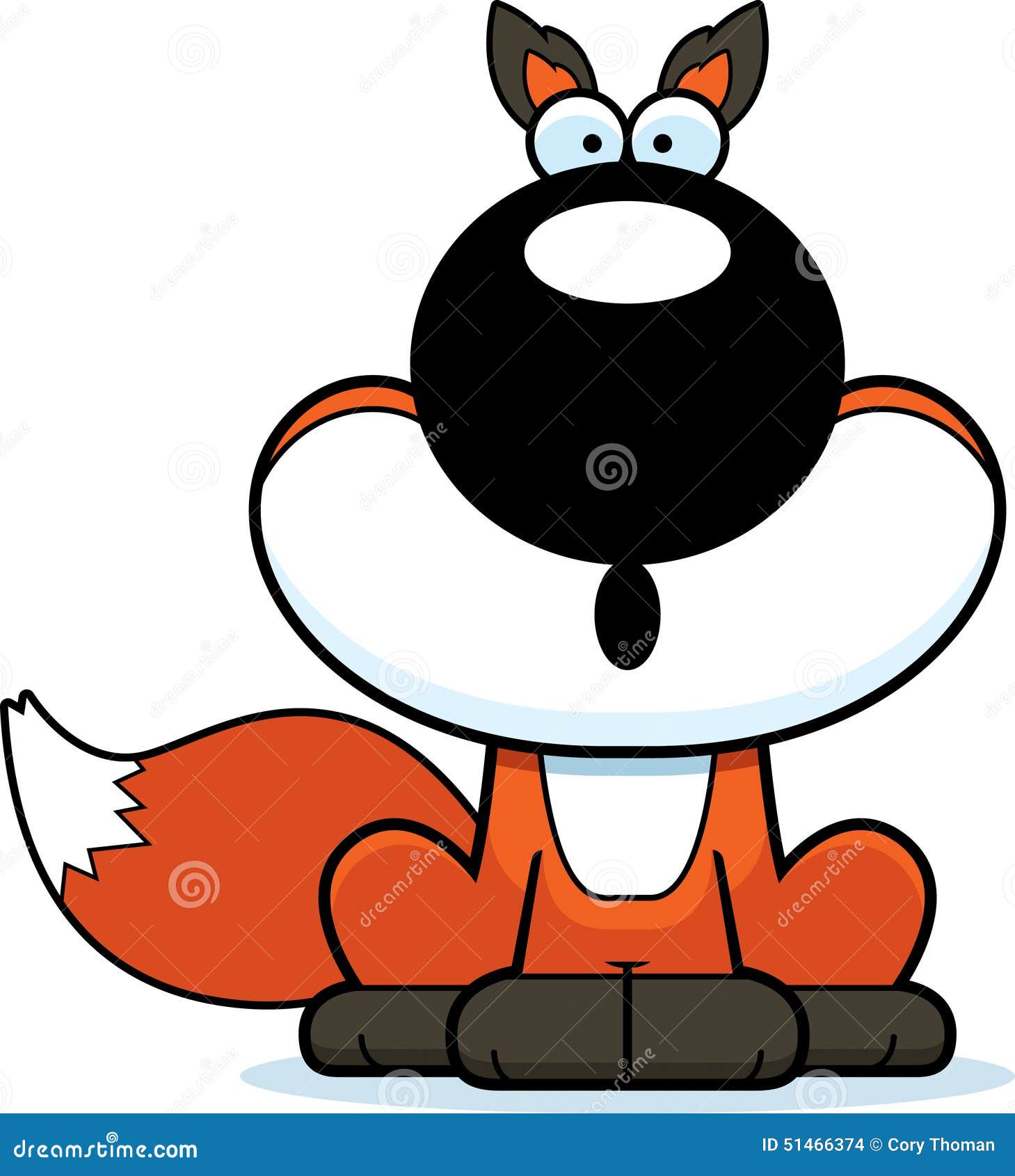 Surprised Cartoon Fox stock vector. Illustration of animal - 51466374