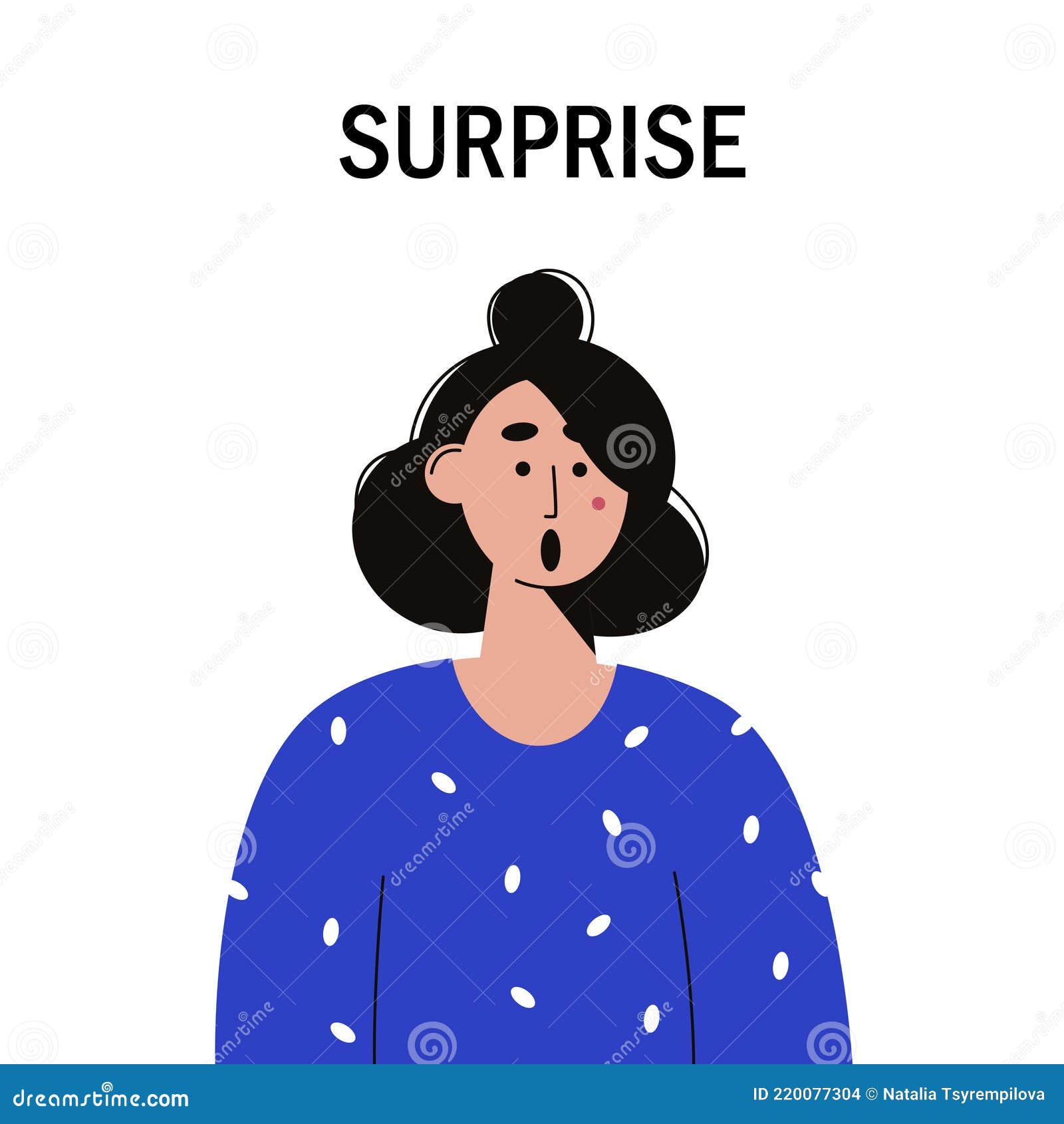 Surprised Cartoon Girl Vector Illustration Stock Vector - Illustration ...