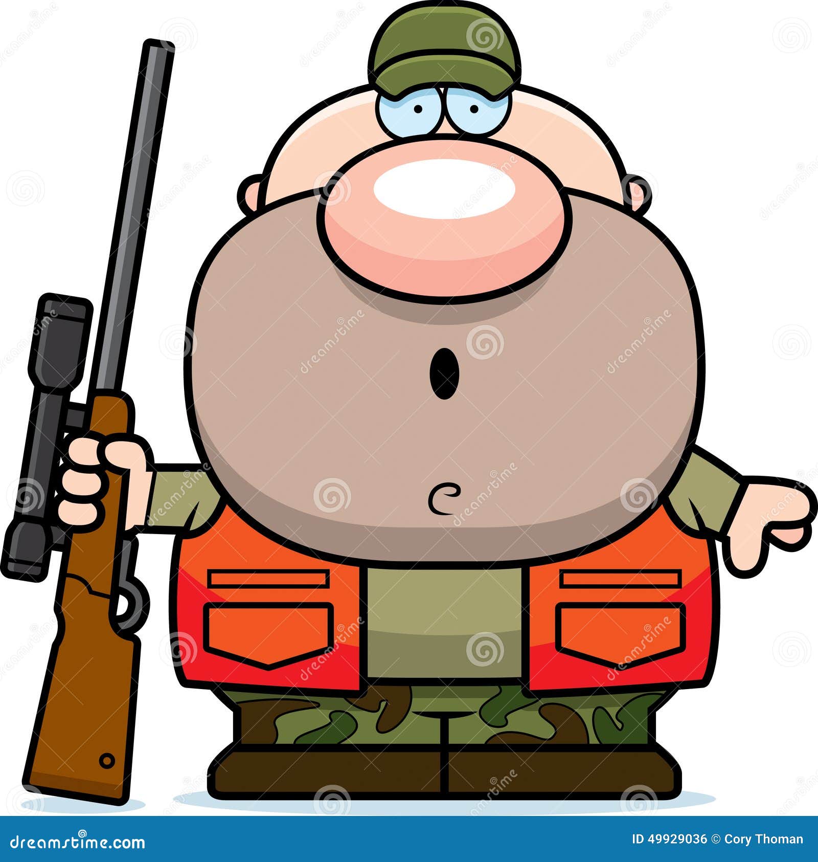 Surprised Cartoon Hunter stock vector. Illustration of vector - 49929036