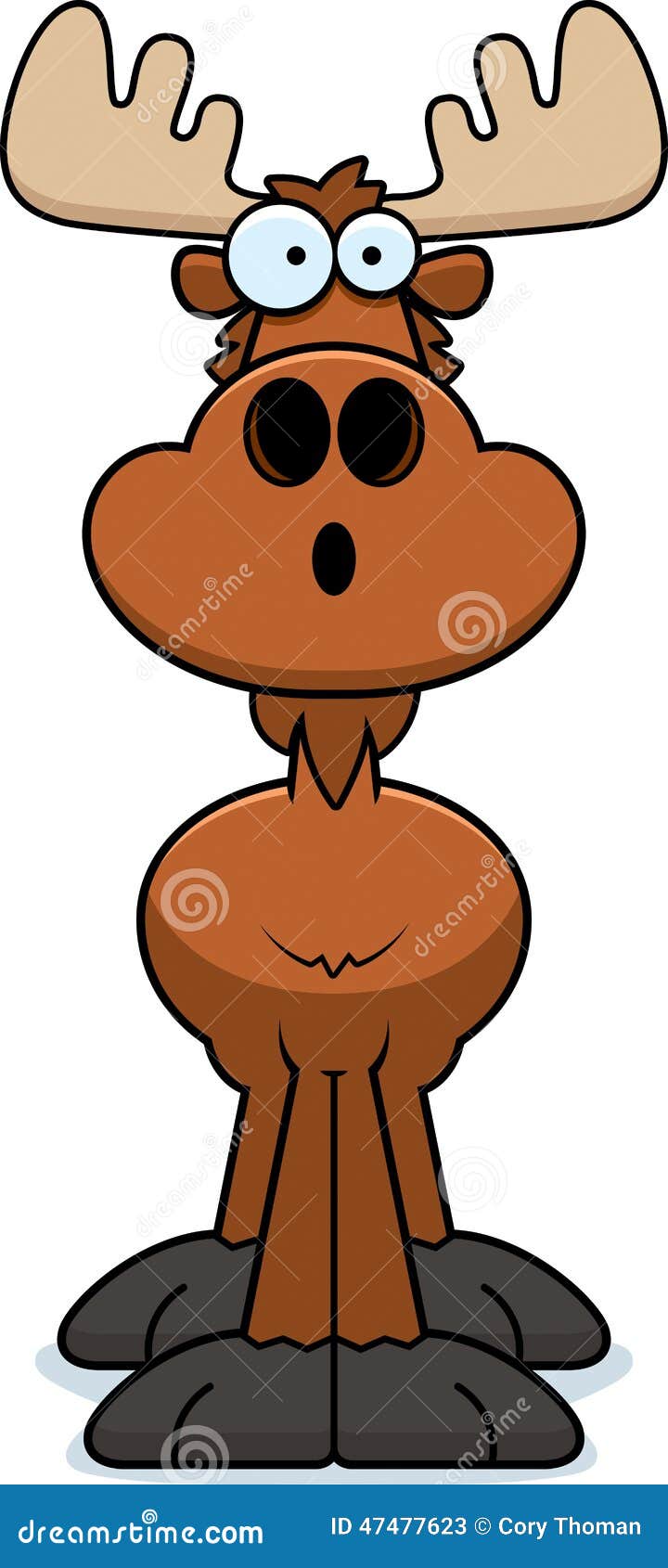 Surprised Cartoon Moose stock vector. Illustration of astonished - 47477623