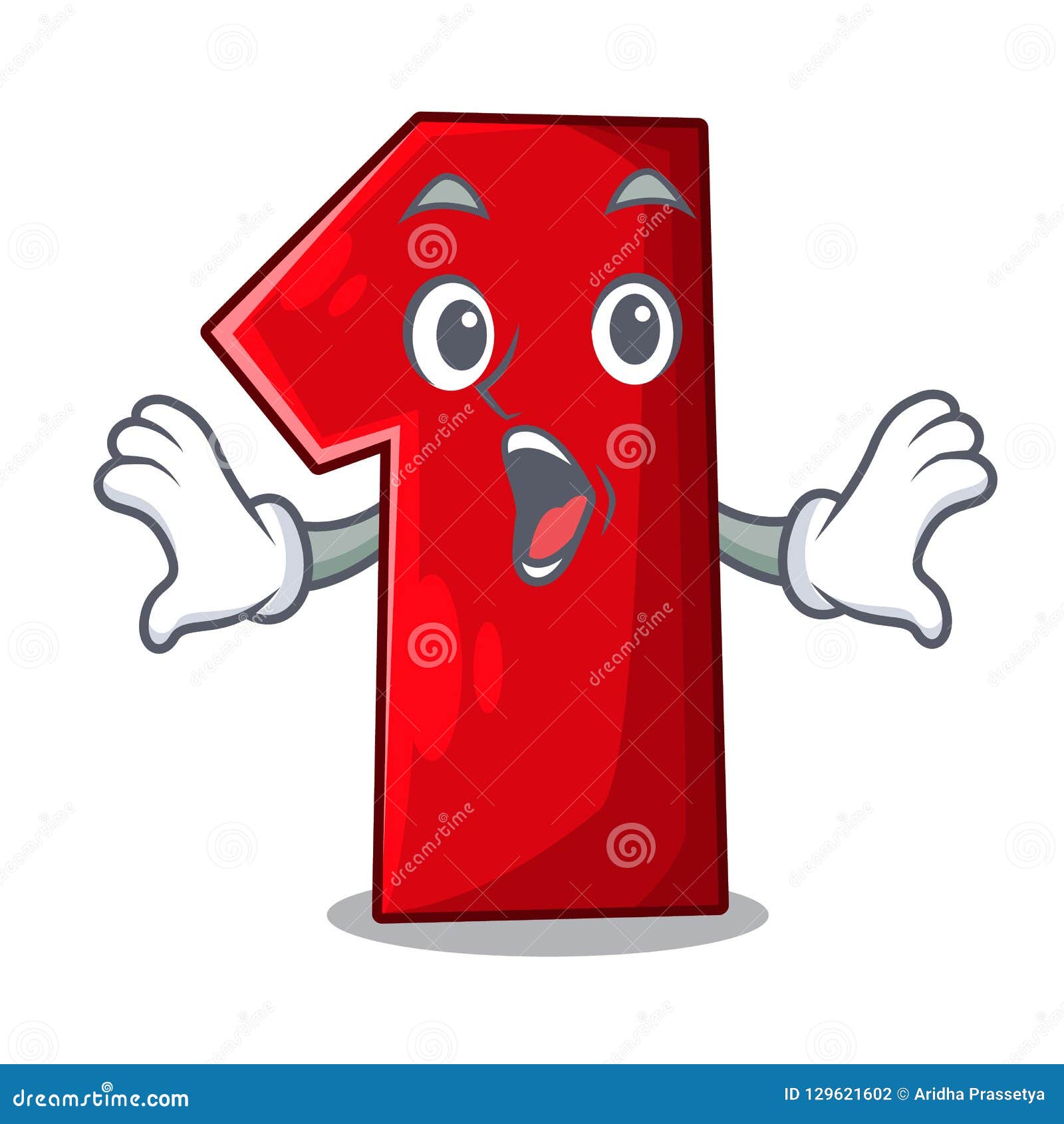 Surprised Cartoon the Number One for Champion Stock Vector ...