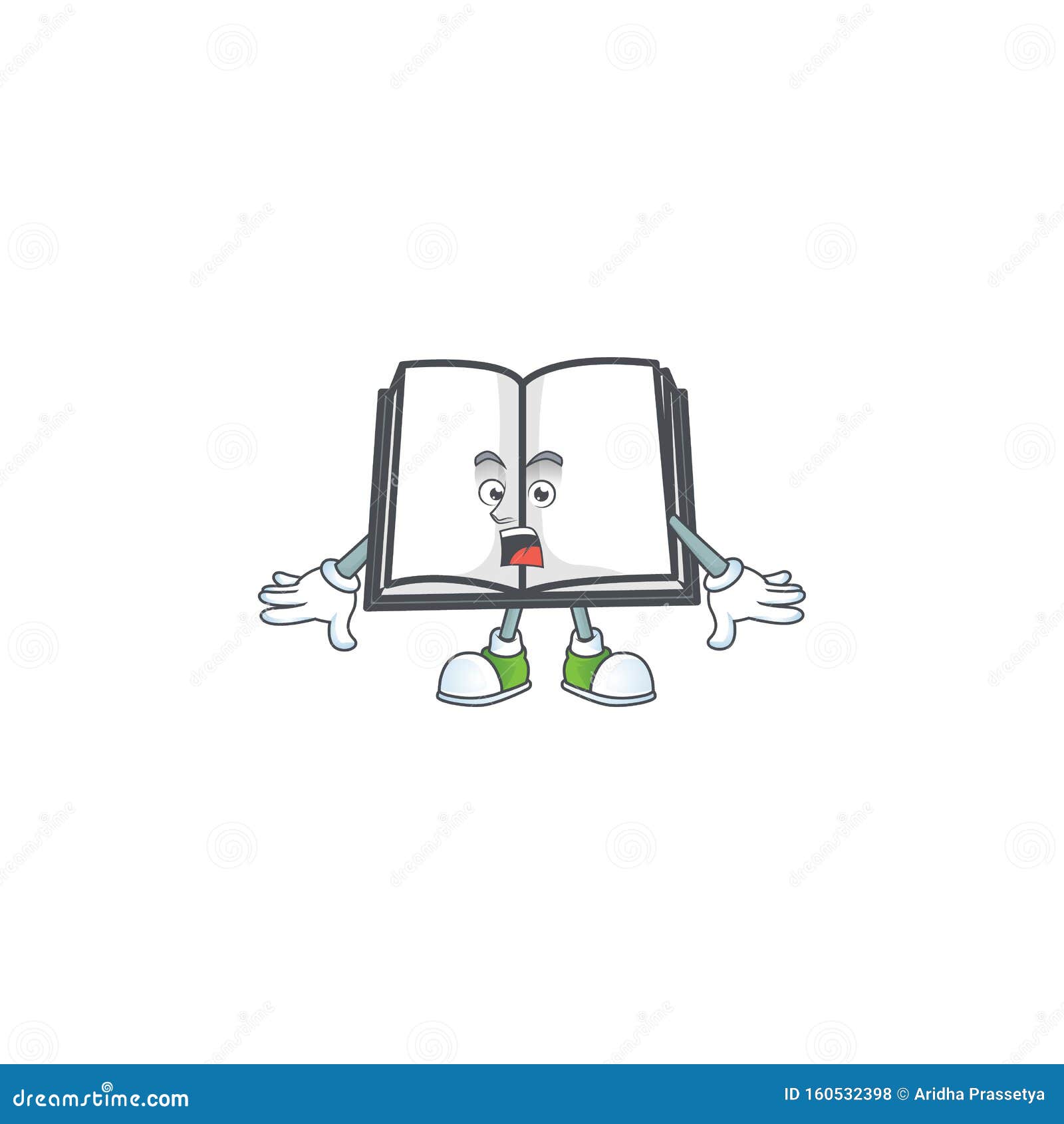 Surprised Cartoon Open Book with Cartoon Shape Stock Vector ...