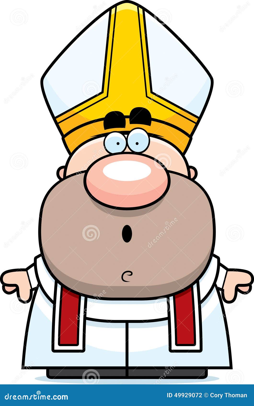 Surprised Cartoon Pope stock vector. Illustration of graphic - 49929072
