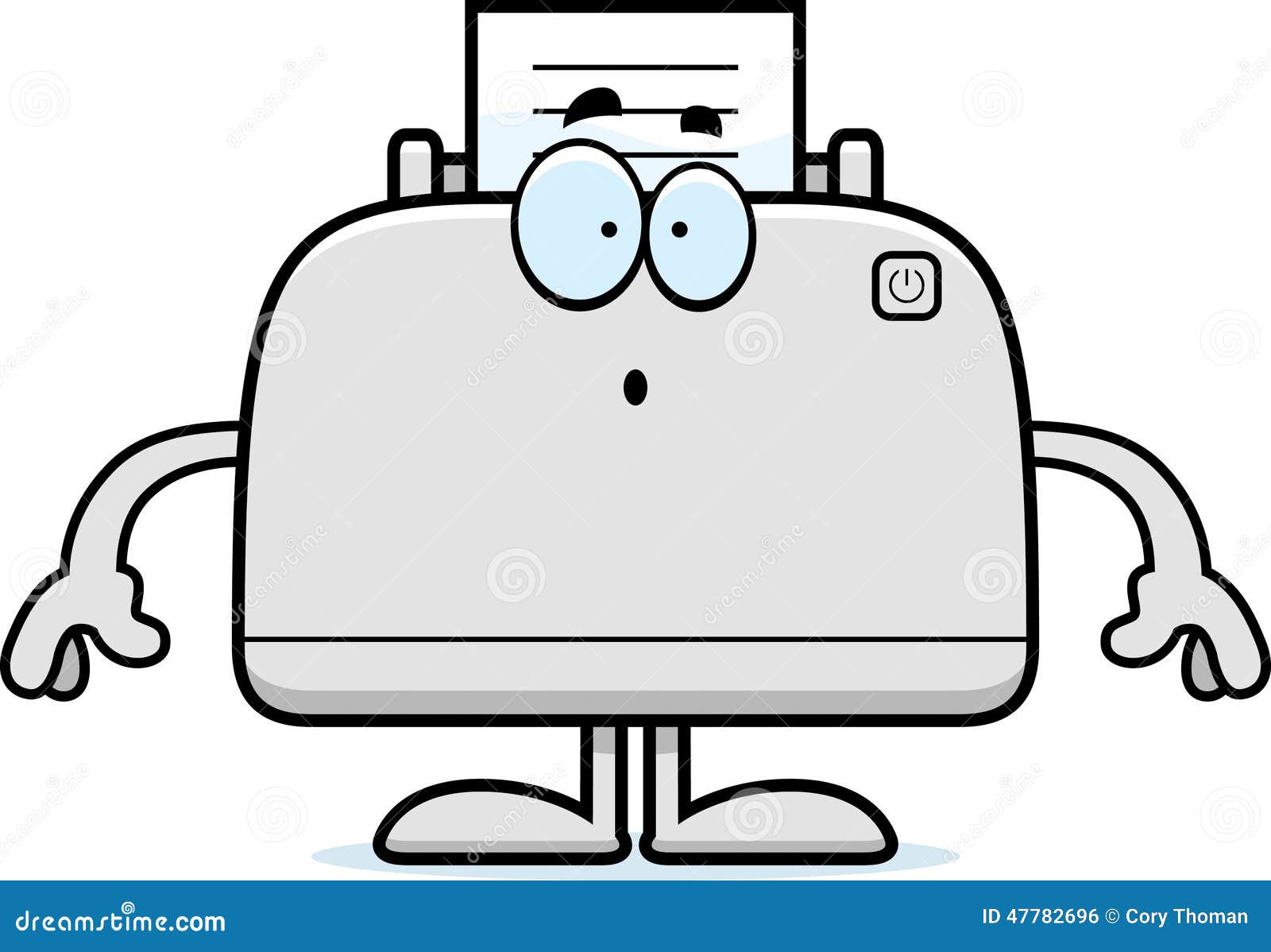 Surprised Cartoon Printer stock vector. Illustration of desktop - 47782696