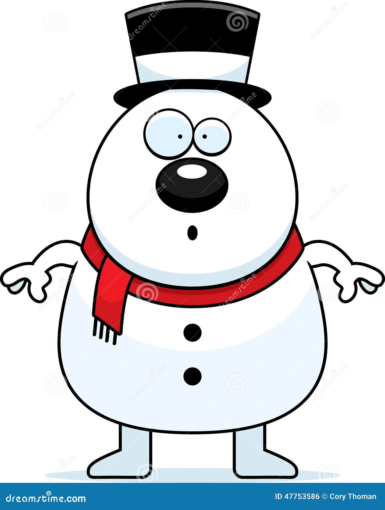 Surprised Cartoon Snowman stock vector. Illustration of xmas - 47753586