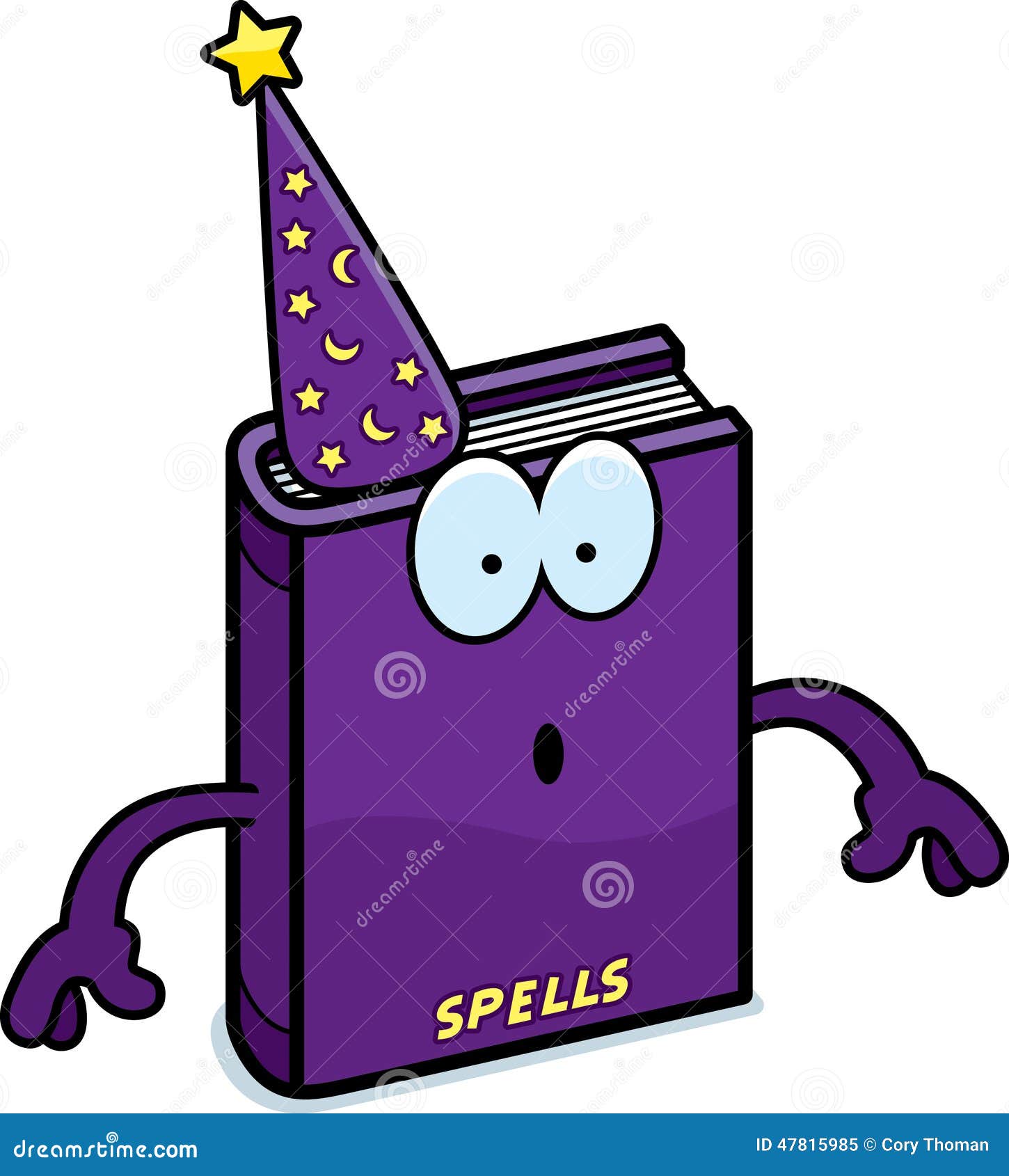 Surprised Cartoon Spell Book Stock Vector - Illustration of astonished ...