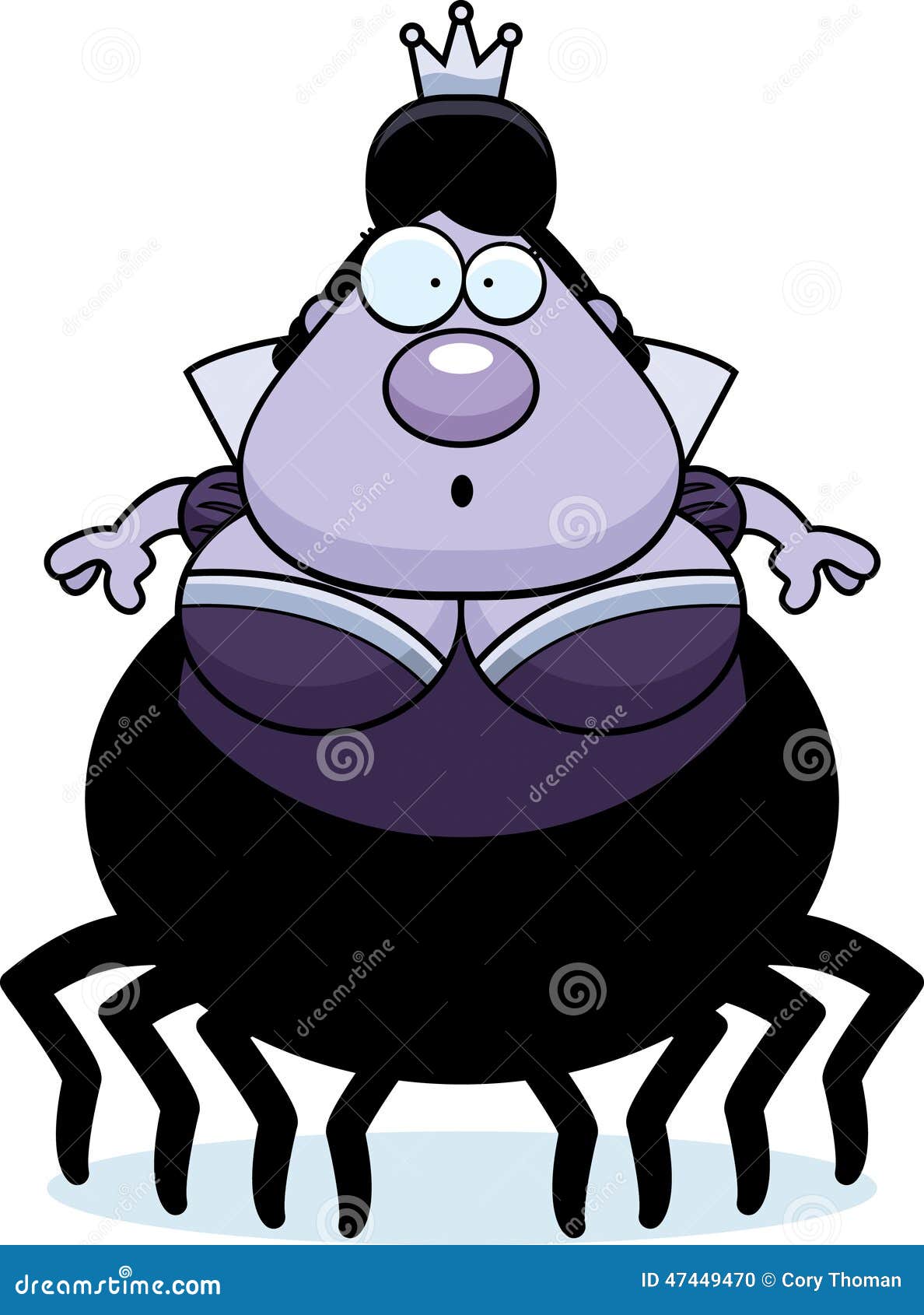 Surprised Cartoon Spider Queen Stock Vector - Illustration of clip ...