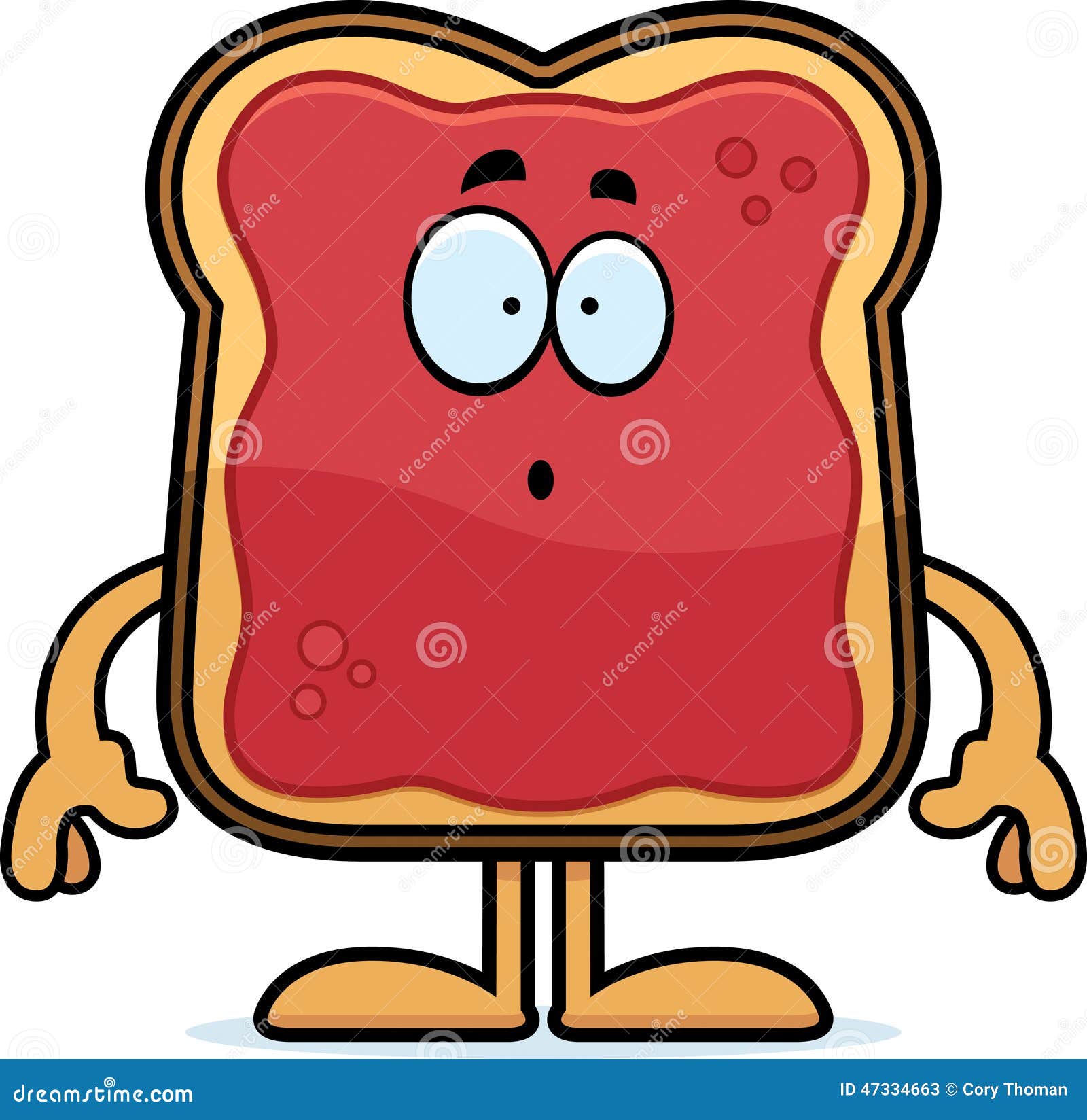 Surprised Cartoon Toast with Jam Stock Vector - Illustration of ...