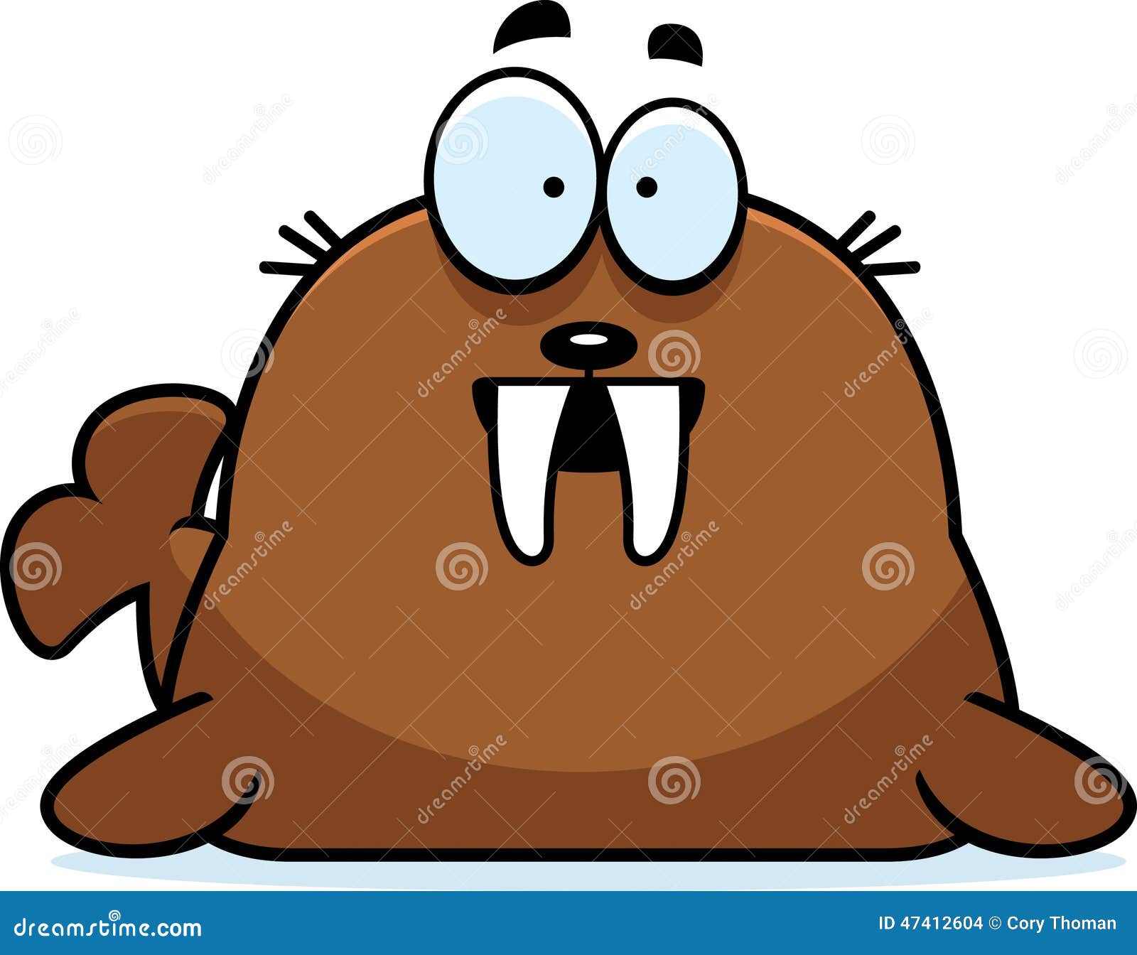 Surprised Cartoon Walrus stock vector. Illustration of cartoon - 47412604