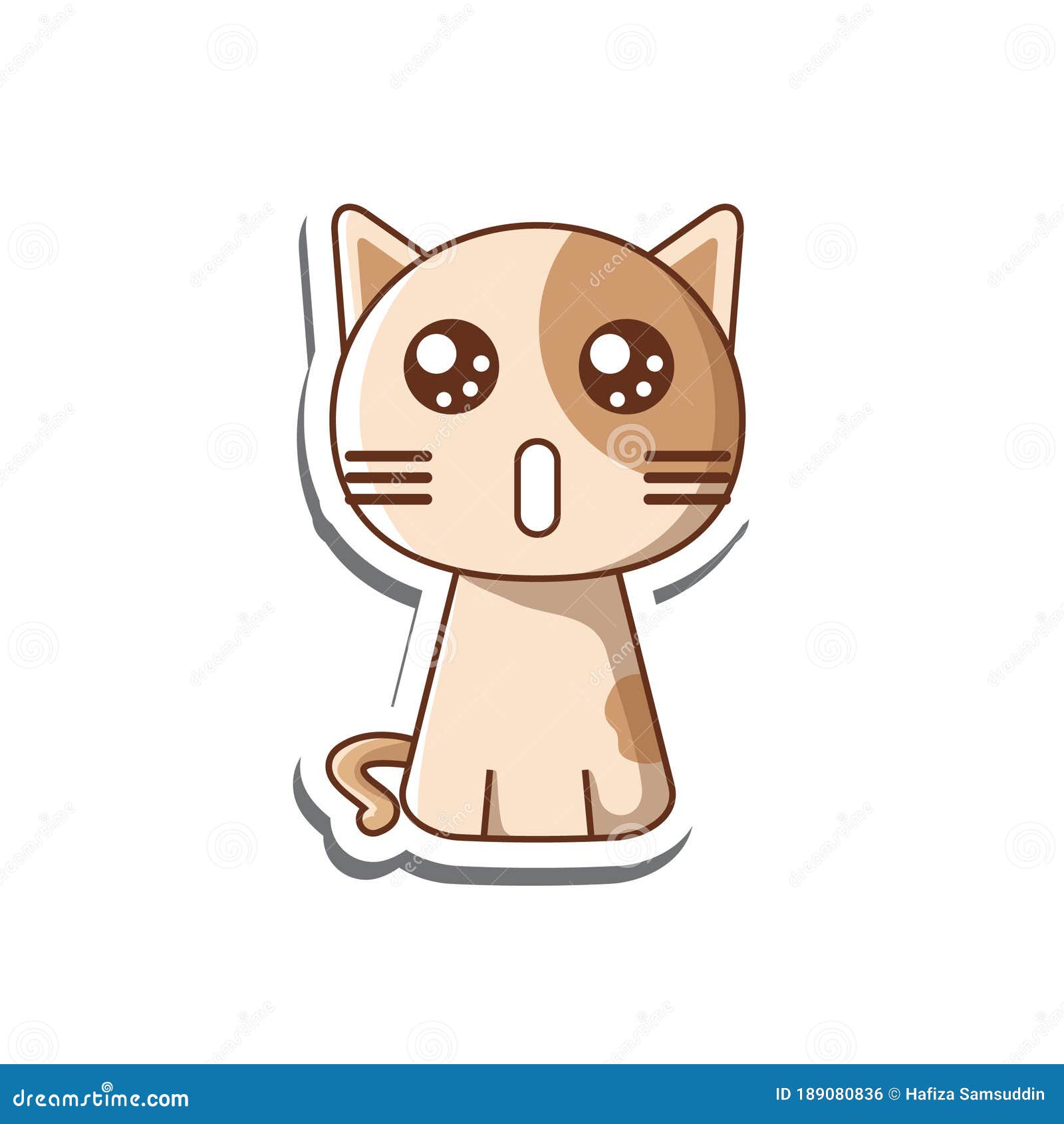 Surprised Cat Cartoon. Vector Illustration Decorative Design Stock ...