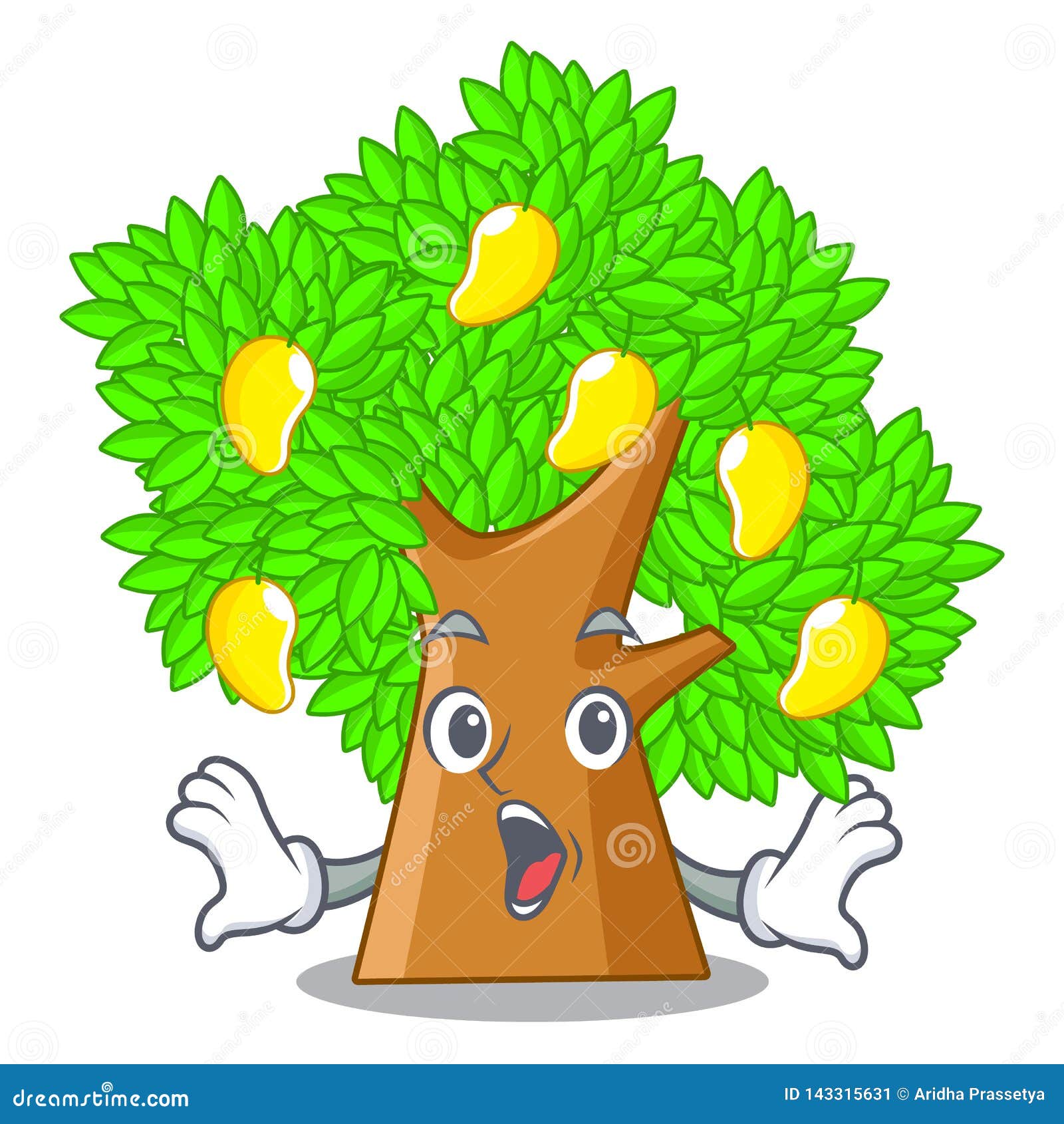 Surprised Character Mango Tree beside the House Stock Vector ...
