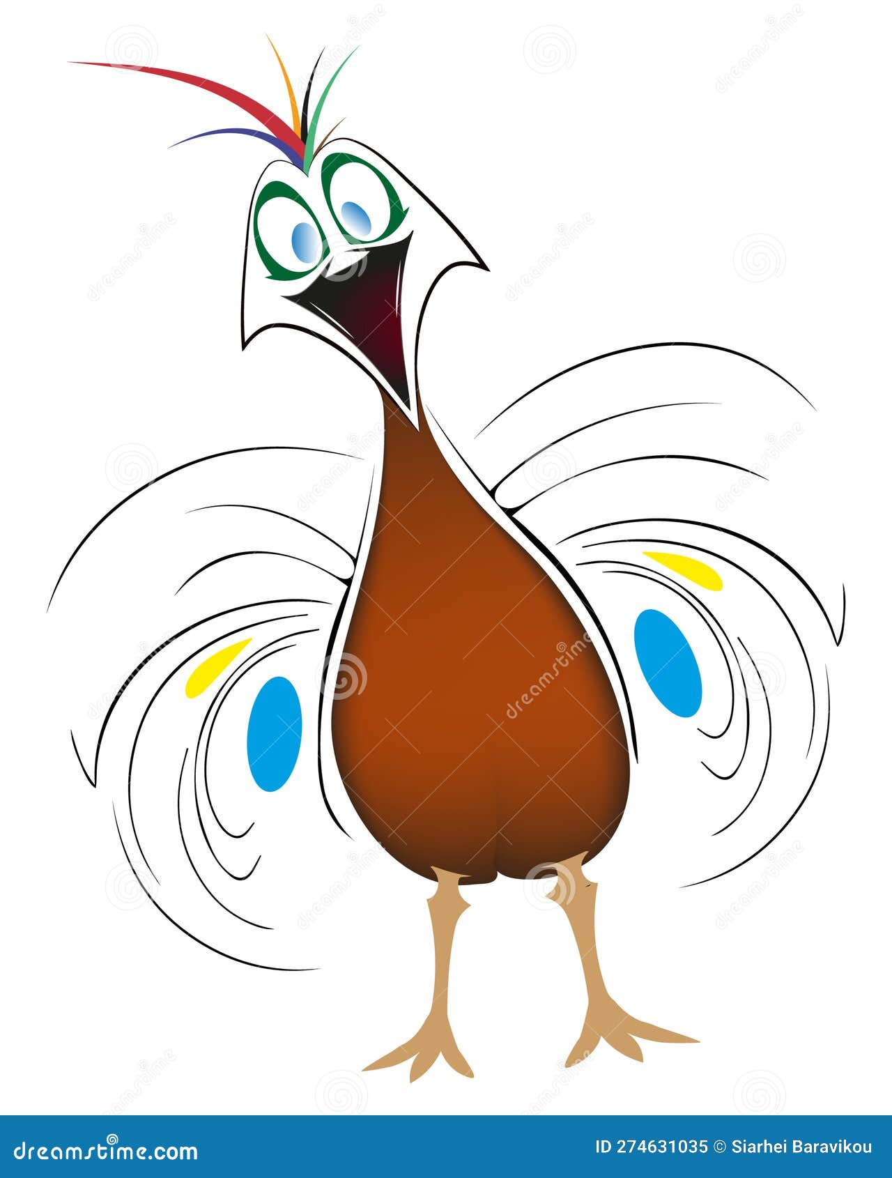 Surprised Colorful Peacock Bird Stock Vector - Illustration of outside ...