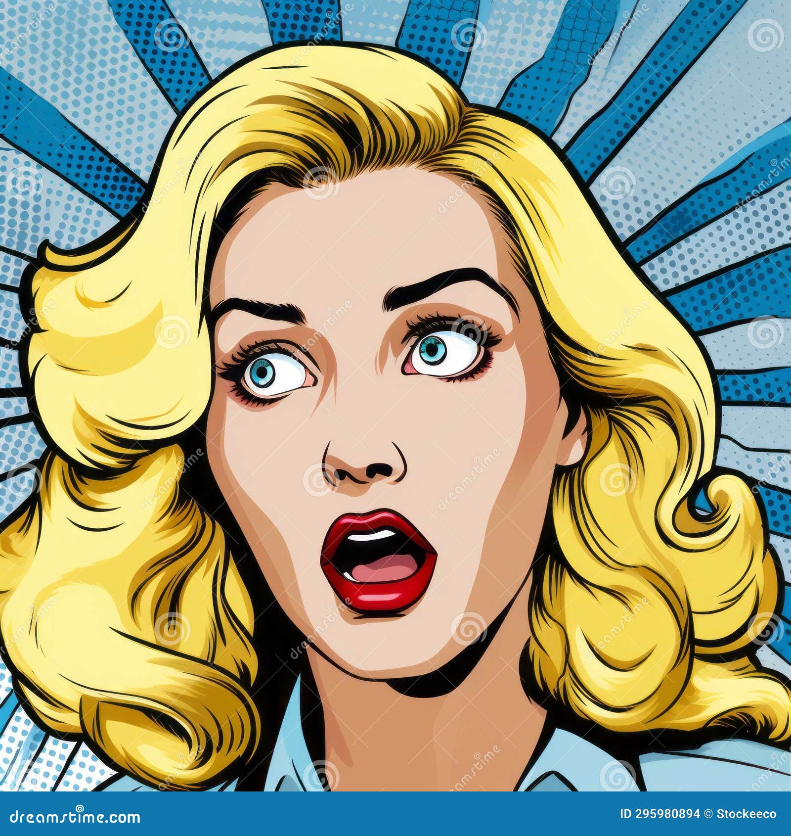 Pop Art Retro Vector Illustration Of Surprised Woman Stock Illustration